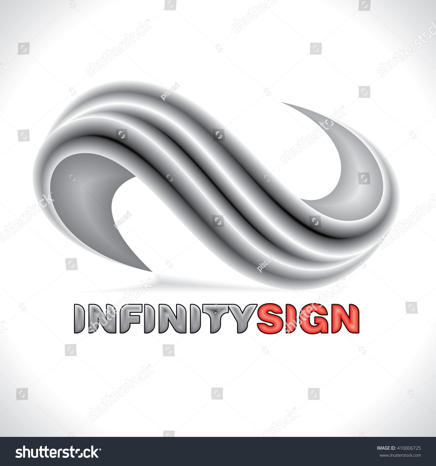 Infinity Sign Emblem Twisted Metallic Shape Stock Vector (Royalty Free ...