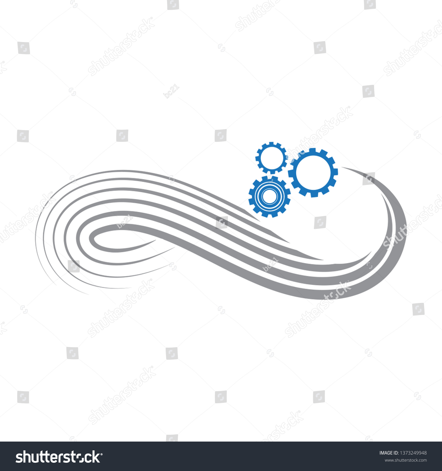 Infinity Symbol Gears Vector 스톡 벡터(로열티 프리) 1373249948