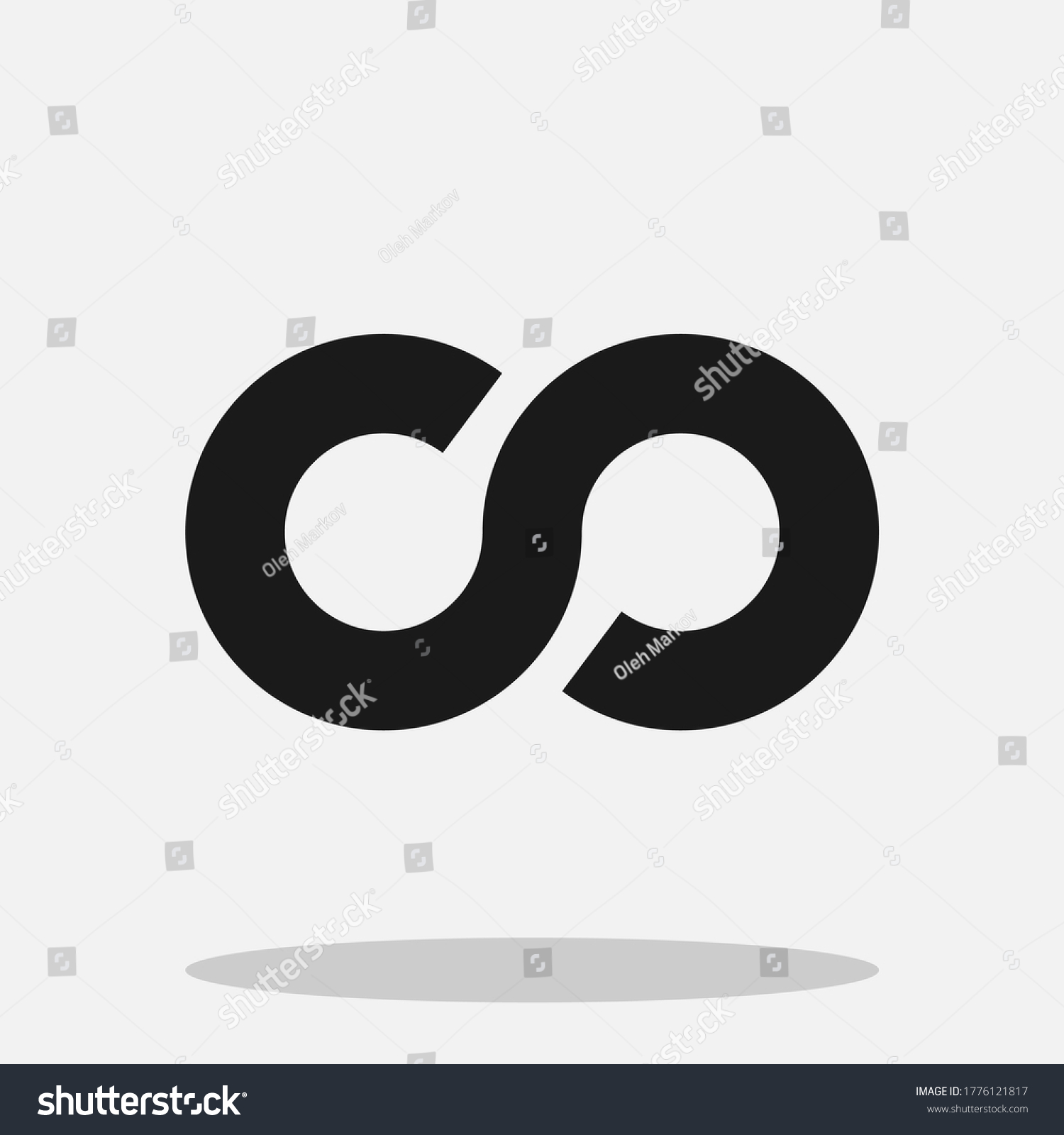 Infinity Symbol Black White Vector Icon Stock Vector (Royalty Free ...