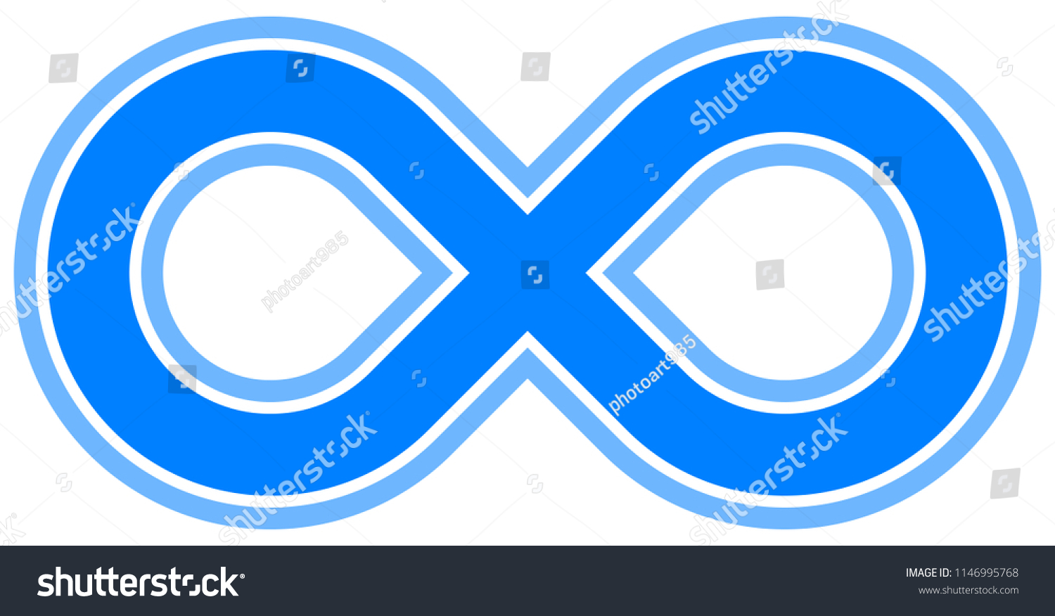 Infinity Symbol Blue Outlined Isolated Vector: เวกเตอร์สต็อก (ปลอดค่า ...