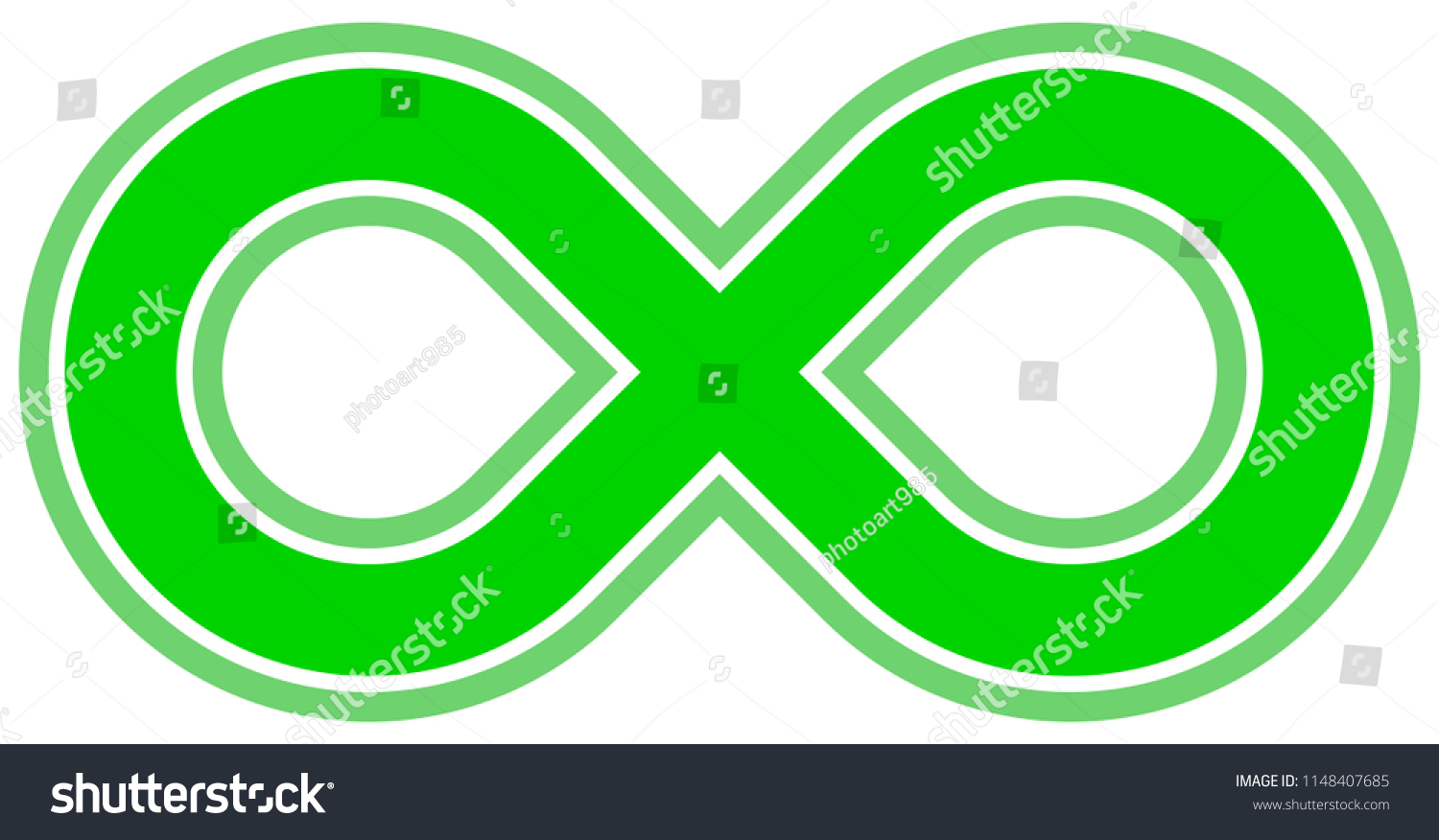 Infinity Symbol Green Outlined Isolated Vector Stock Vector (Royalty ...