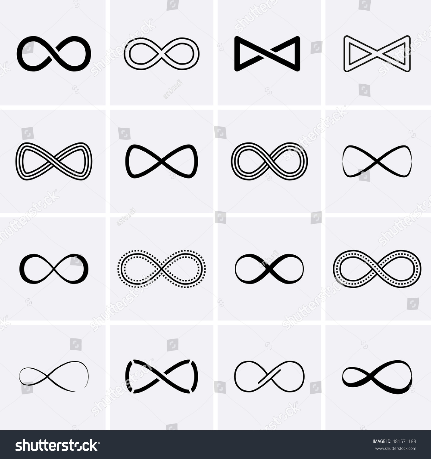 Infinity Symbol Icons Infinity Sign Vector: стоковая векторная графика ...