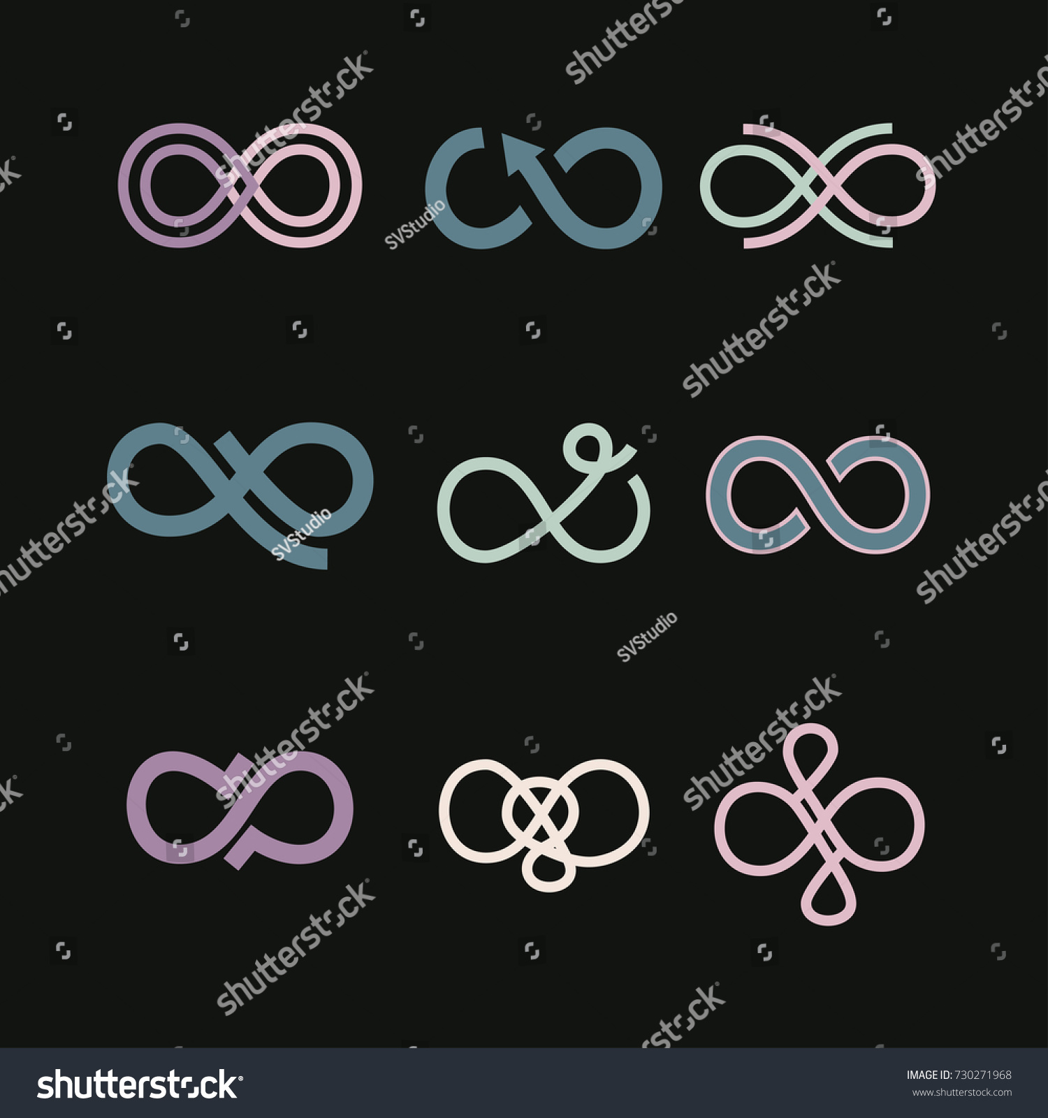 Infinity Symbol Icons Set Vector Illustration 스톡 벡터(로열티 프리) 730271968 ...