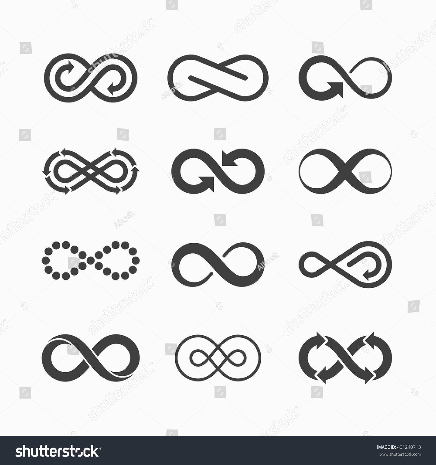 Infinity Symbol Icons Vector Illustration - 401240713 : Shutterstock