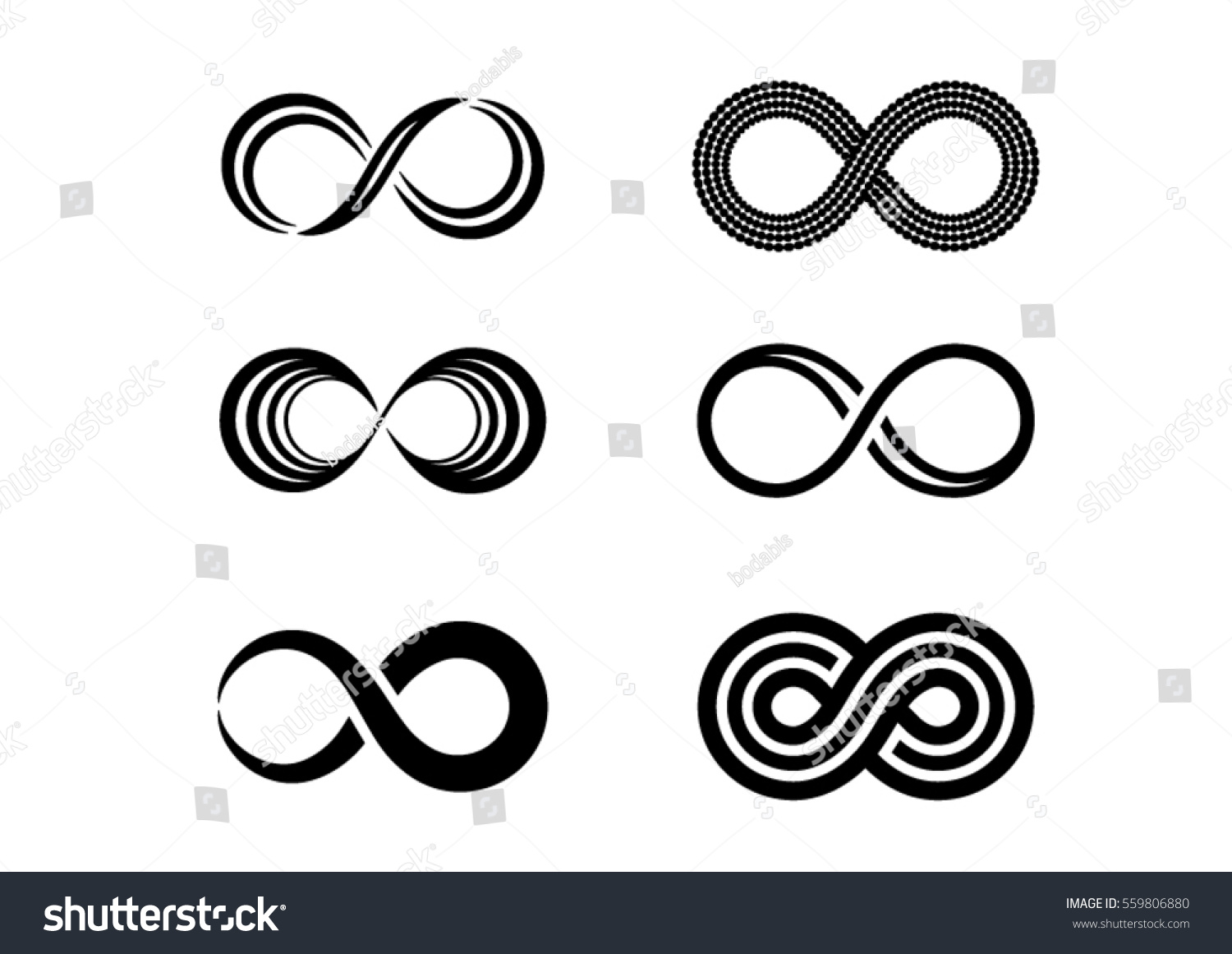 Vektor Stok Infinity Symbol Icons Vector Illustration (Tanpa Royalti ...