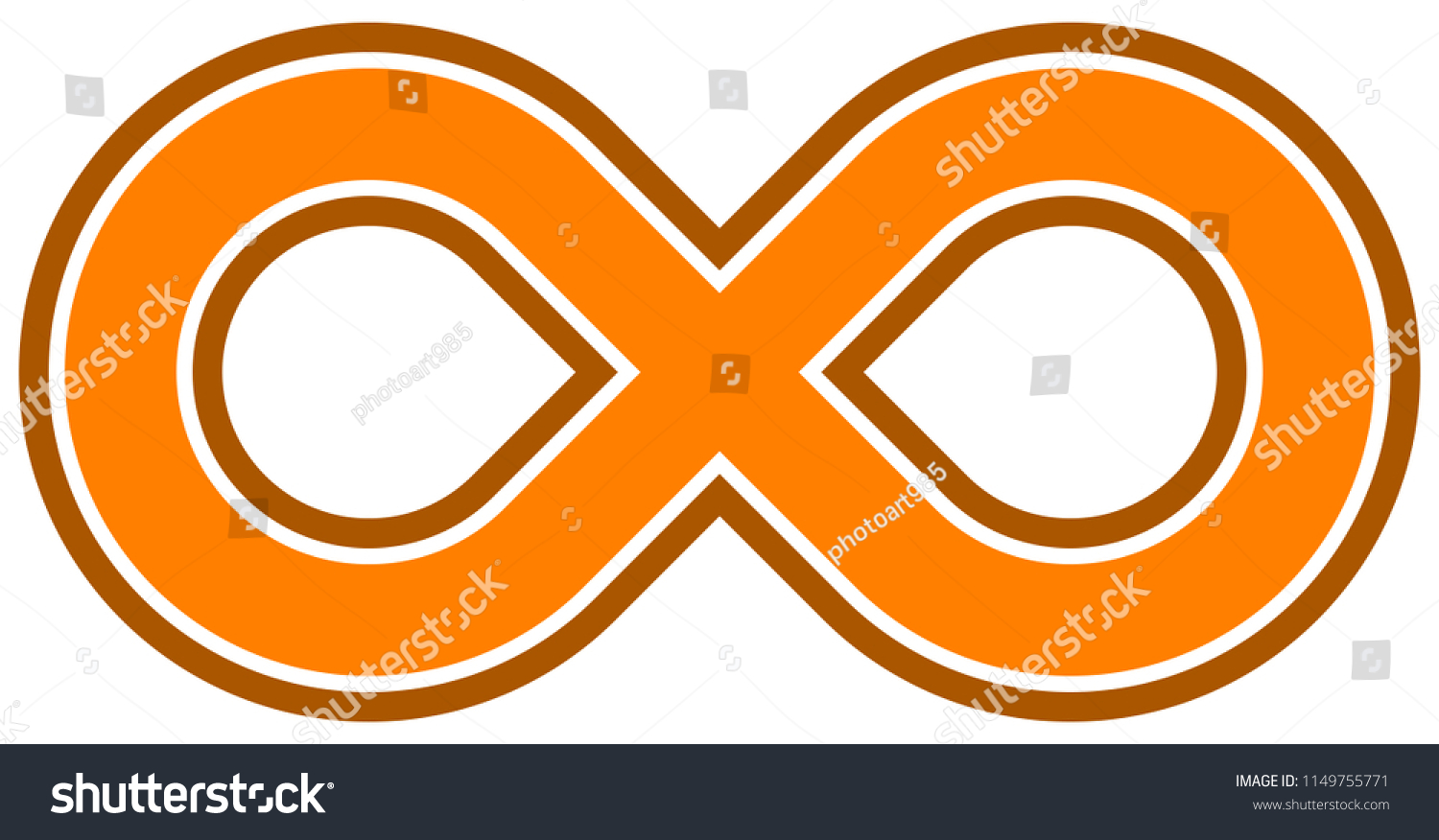 Infinity Symbol Orange Outlined Isolated Vector Stock Vector (Royalty ...
