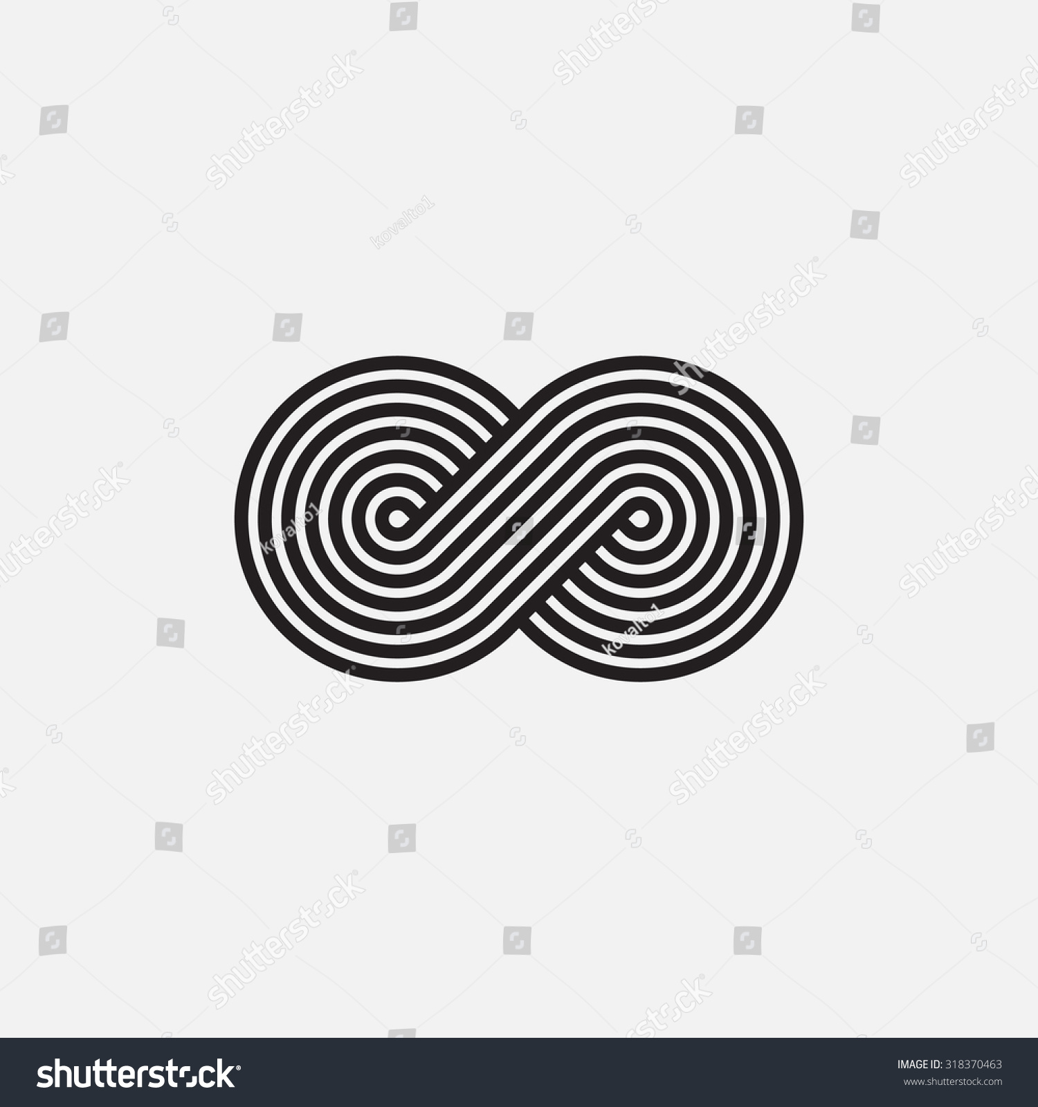 Vektor Stok Infinity Symbol Unexpanded Strokes Vector Illustration ...