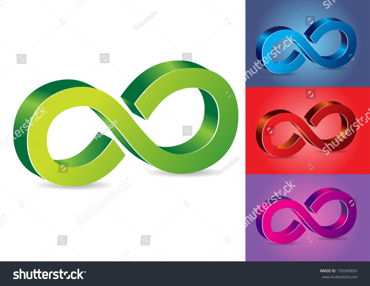 Infinity Symbol Vector Illustration Different Colors Stock Vector ...