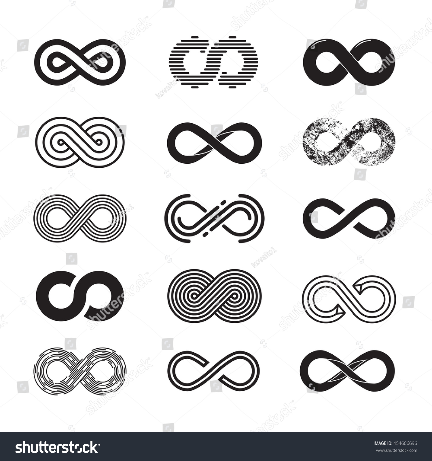 Vektor Stok Simbol infinity, set vektor. Terisolasi pada (Tanpa Royalti ...