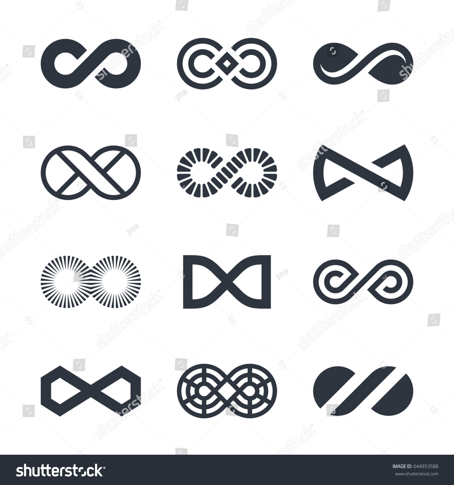 Infinity Vector Symbols Logo Design Graphics: เวกเตอร์สต็อก (ปลอดค่า ...