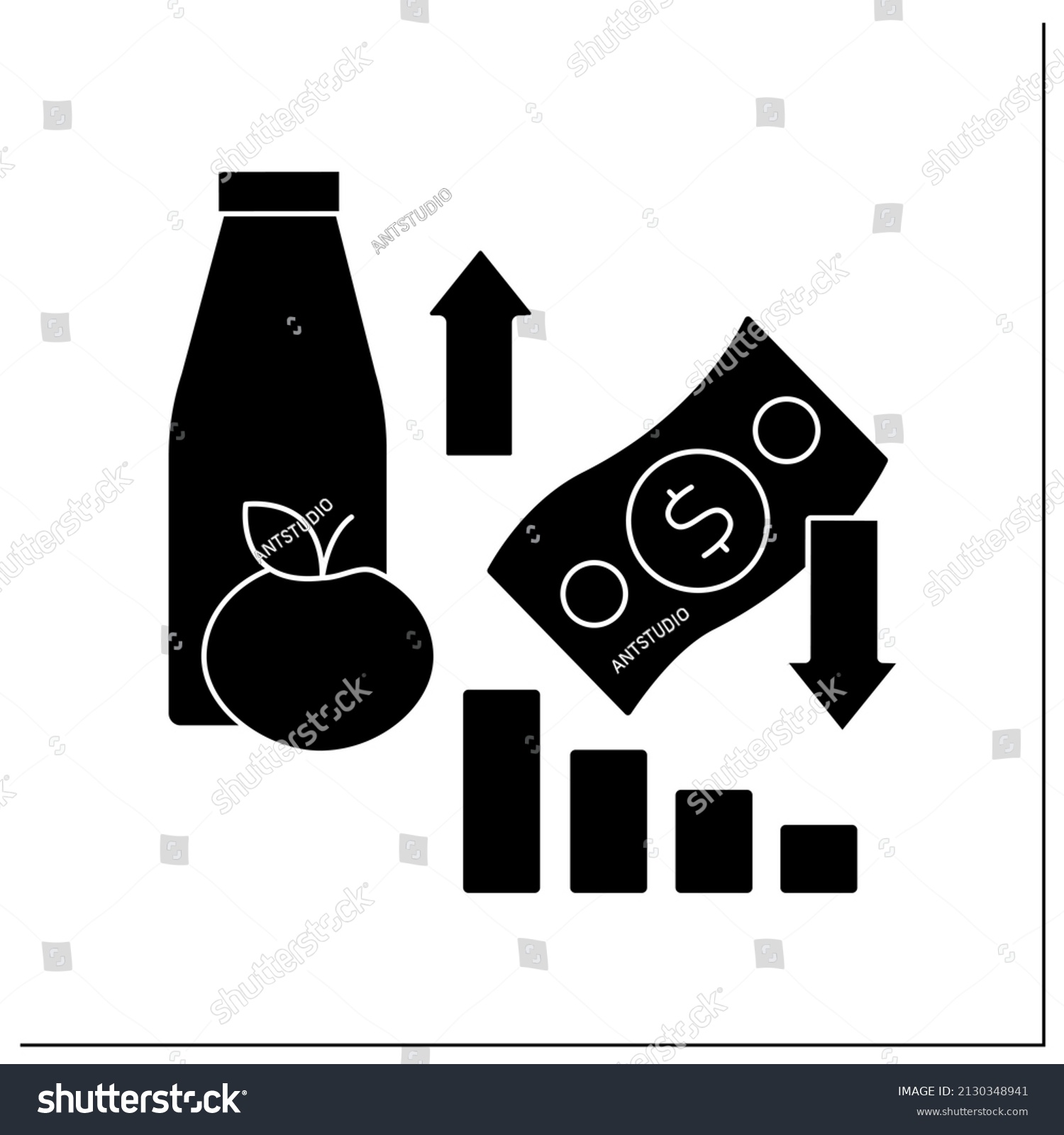Inflation Glyph Icon Decrease Purchasing Power Stock Vector (Royalty ...