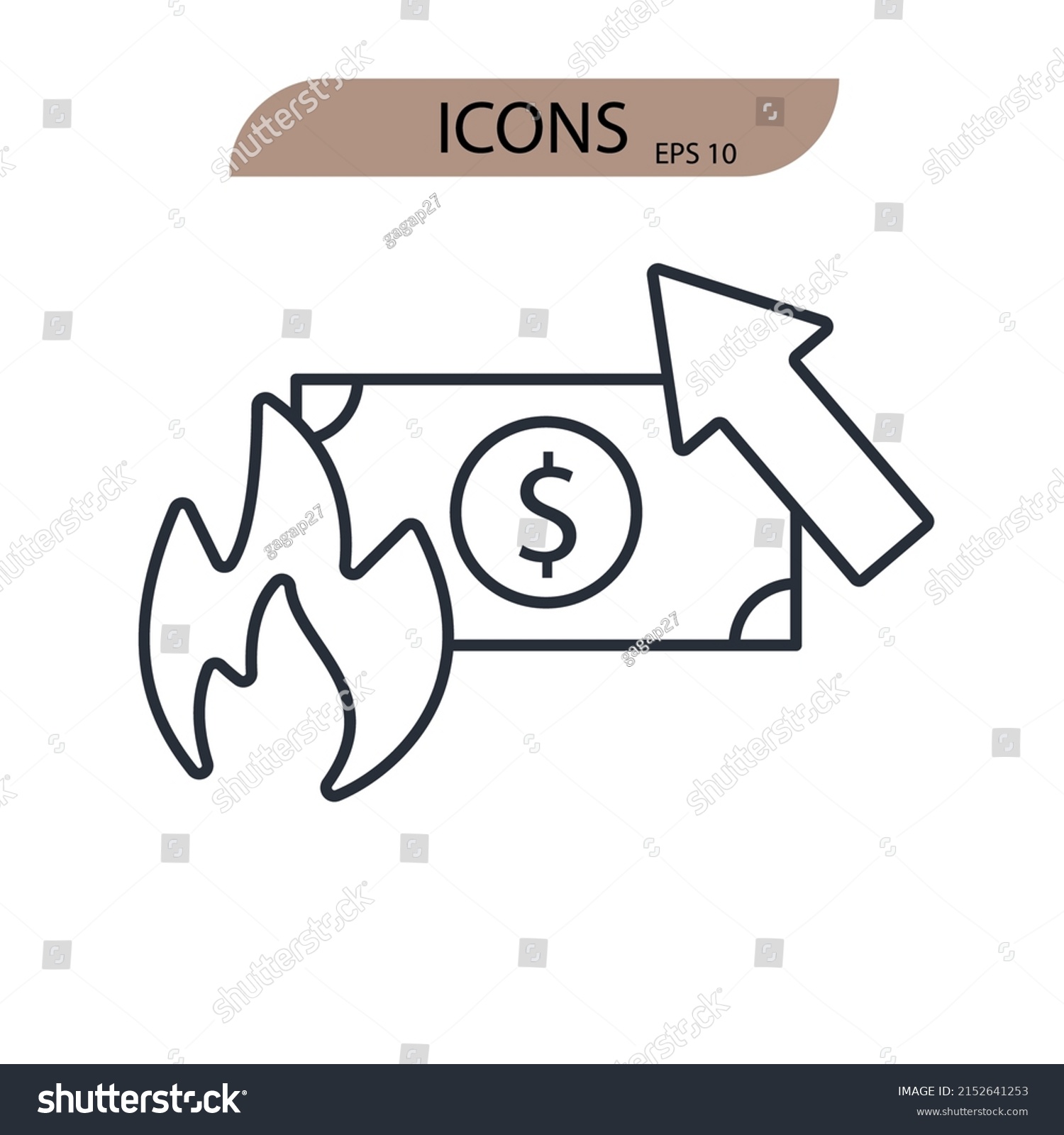 Inflation Icons Symbol Vector Elements Infographic Stock Vector ...