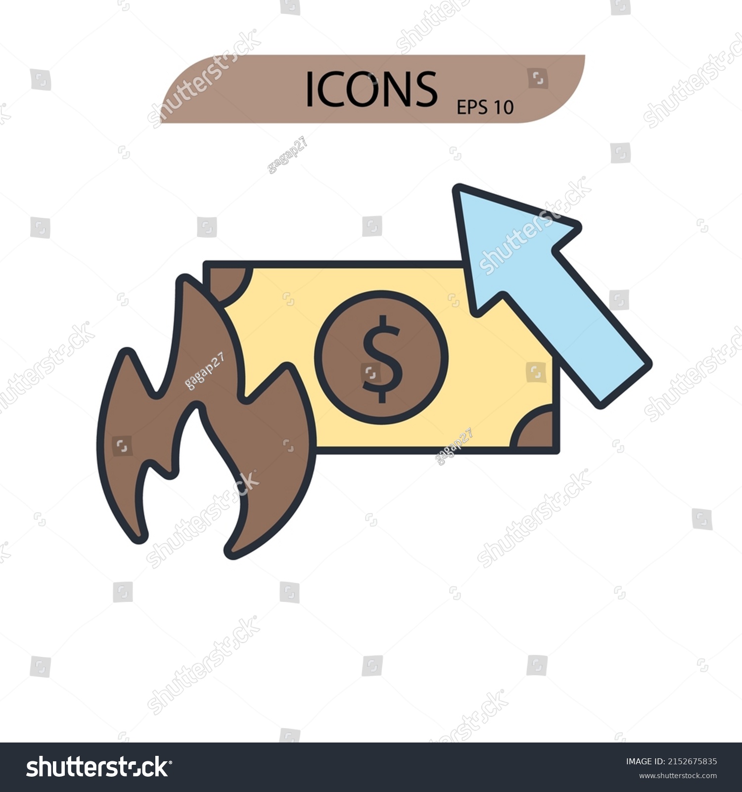 Inflation Icons Symbol Vector Elements Infographic Stock Vector ...