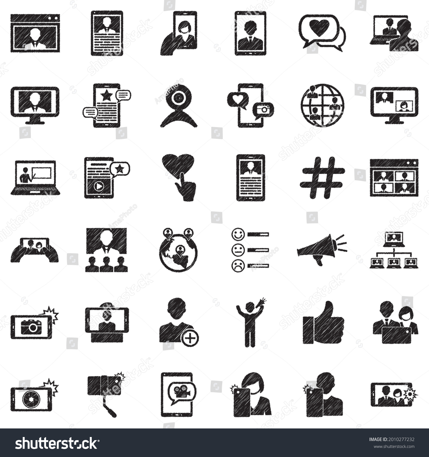 Influencer Icons Black Scribble Design Vector Stock Vector (Royalty ...