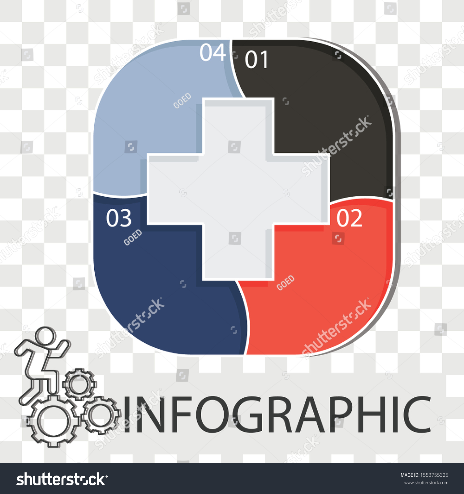 Info Graphic Process On Transparency Background Stock Vector (Royalty ...