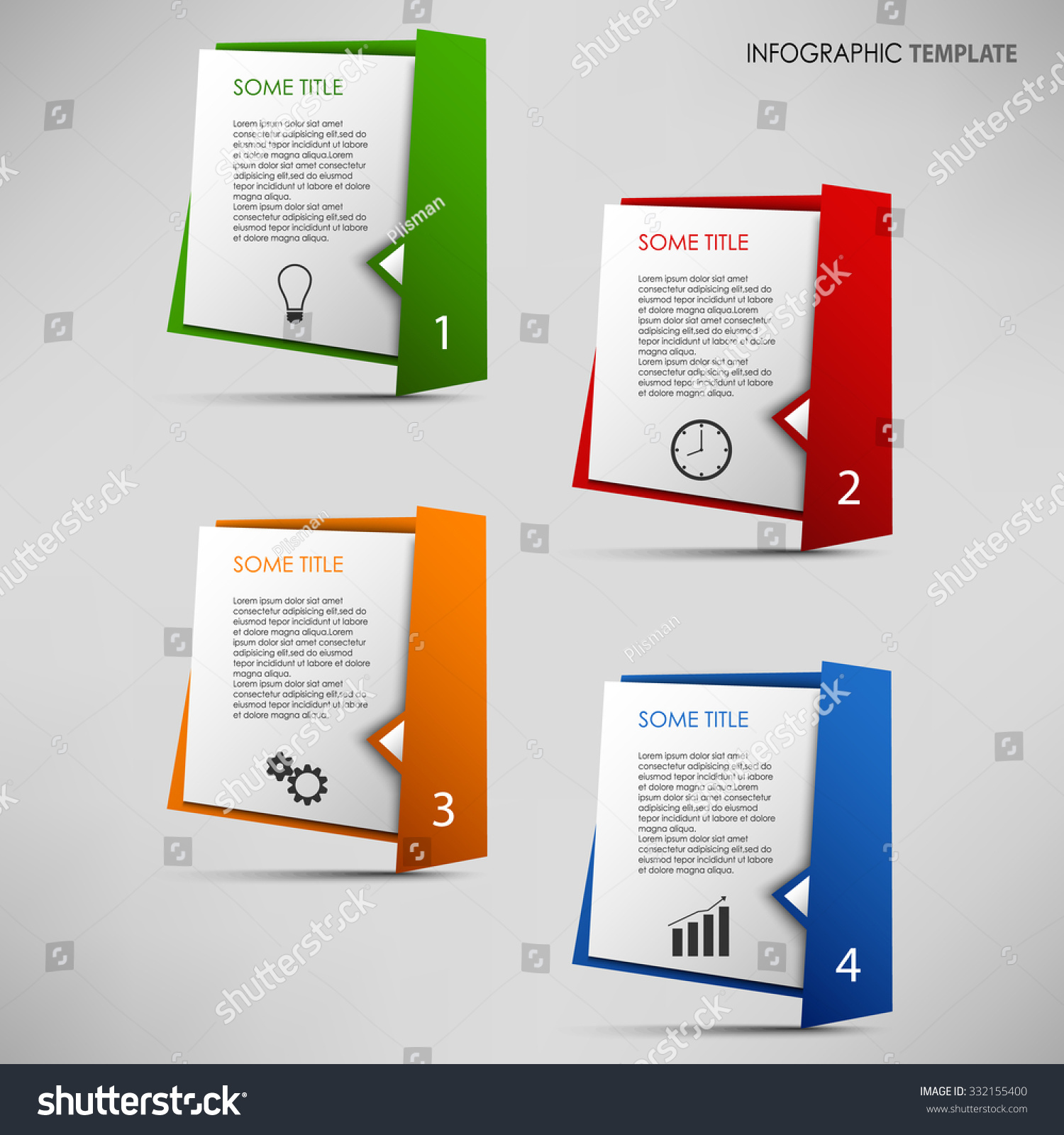 Info Graphic Colored Folded Paper Pointers Stock Vector (Royalty Free ...