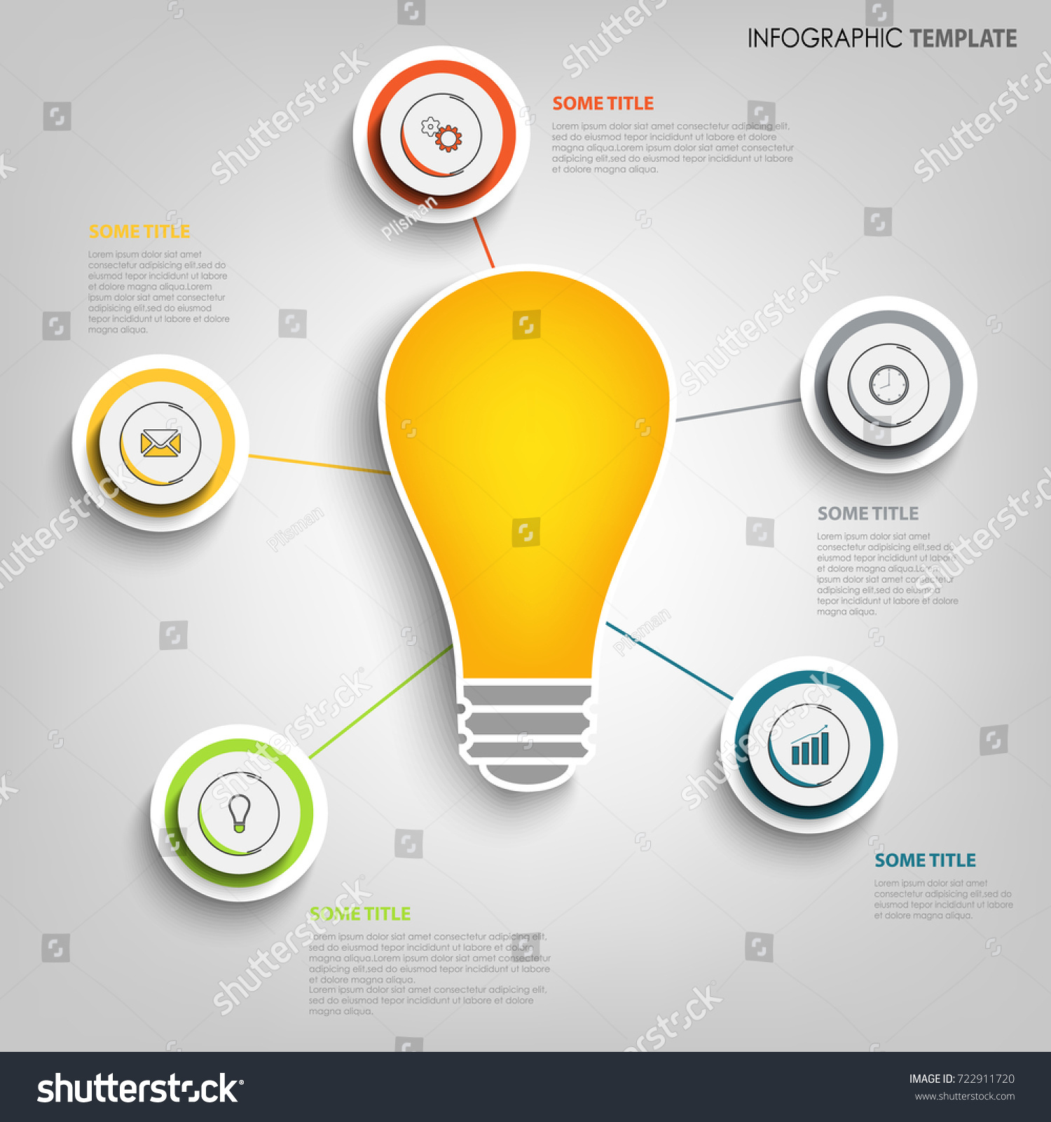Info Graphic Design Pointers Bulb Light Stock Vector (Royalty Free ...