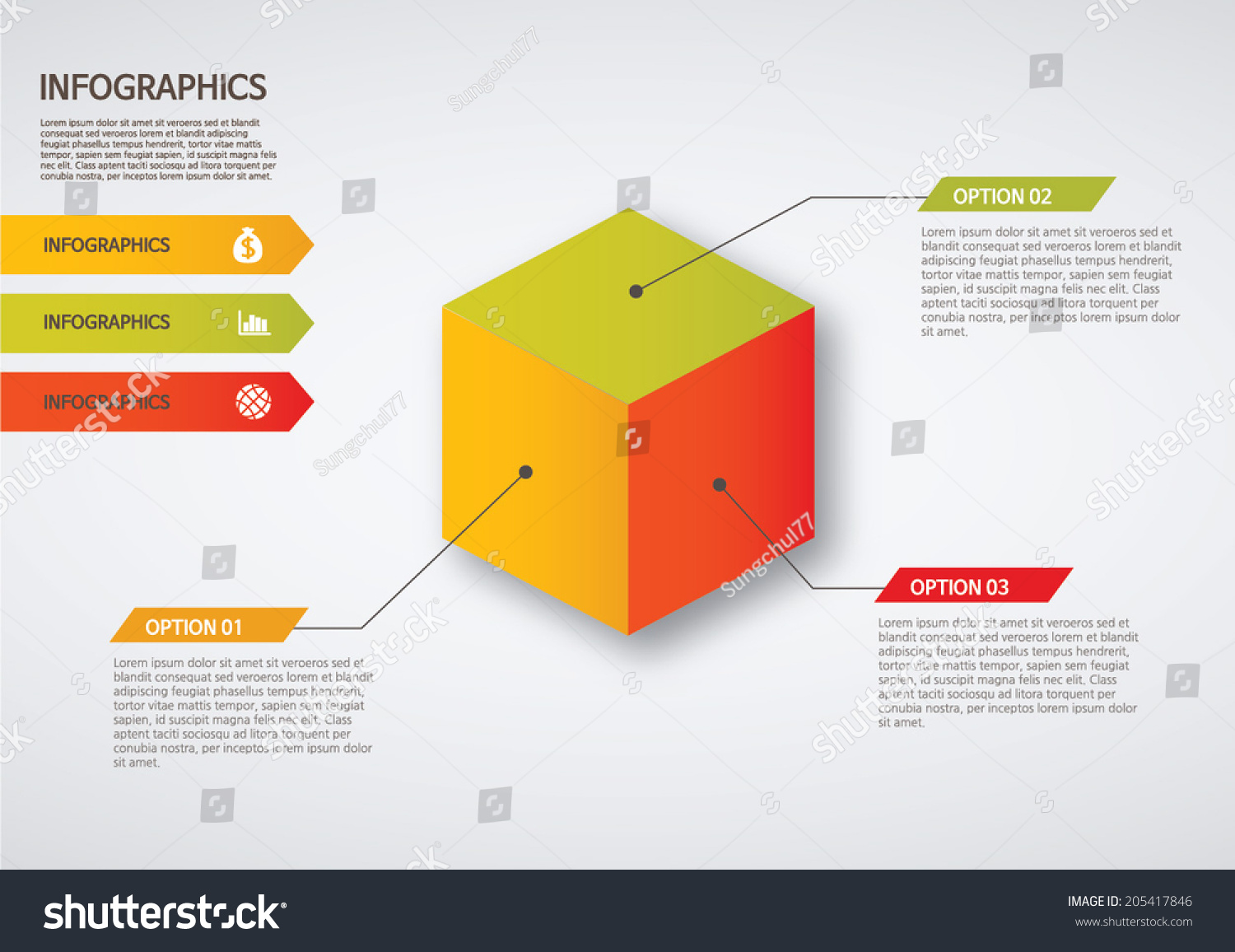 Info Graphics Colorful Graphcube: vetor stock (livre de direitos ...