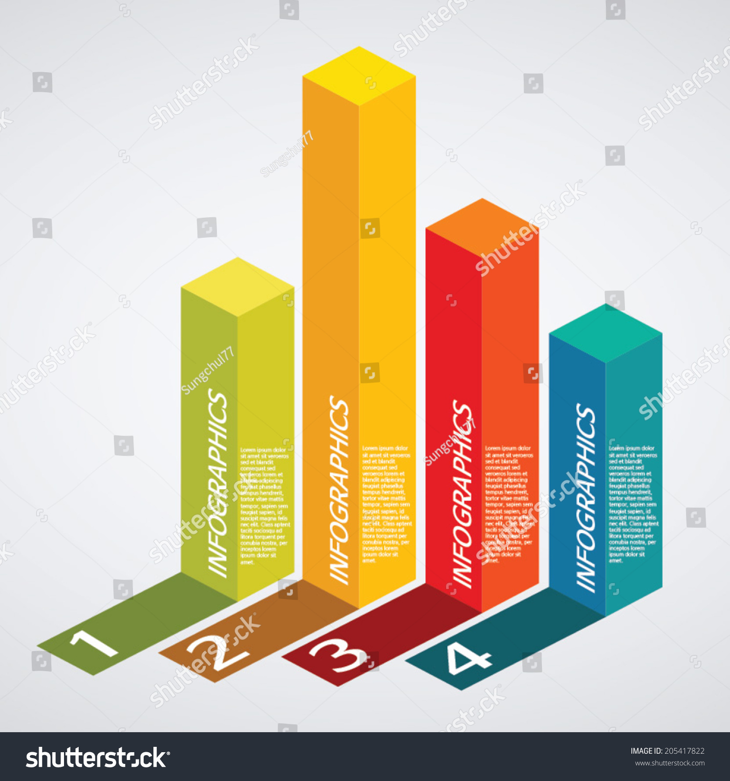 Info Graphics Colorful Graph Square Pillar Stock Vector (Royalty Free ...