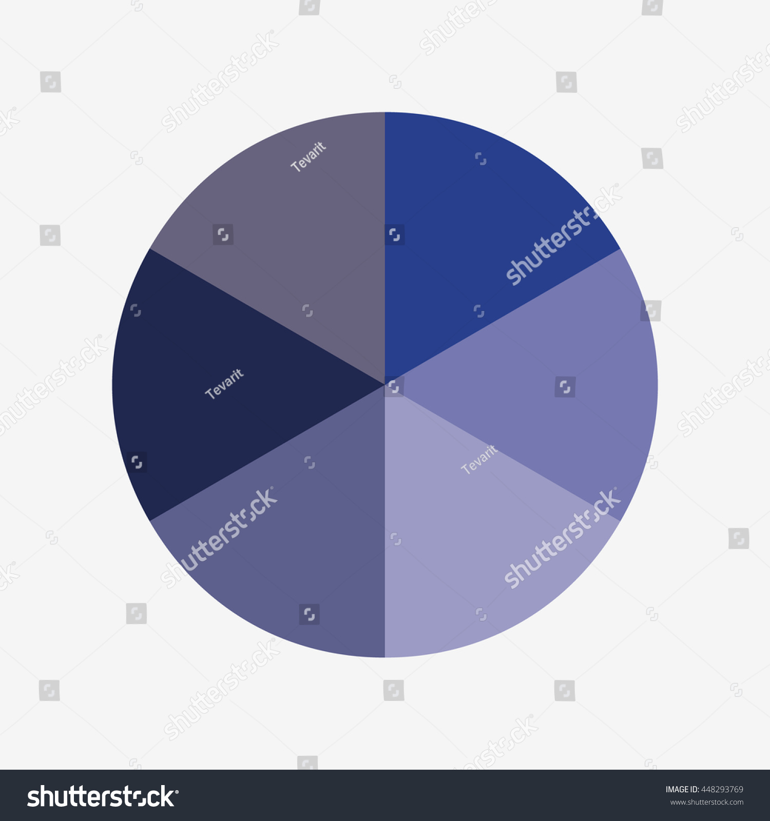 Info Template Pie Blue Charts 6 Stock Vector (Royalty Free) 448293769