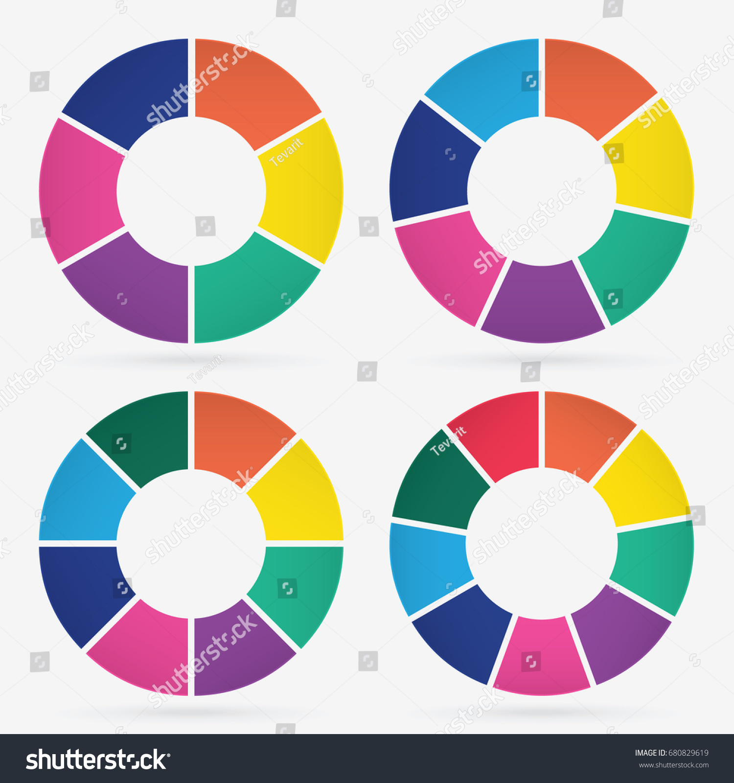 Info Template Pie Charts 6 7 Stock Vector (Royalty Free) 680829619