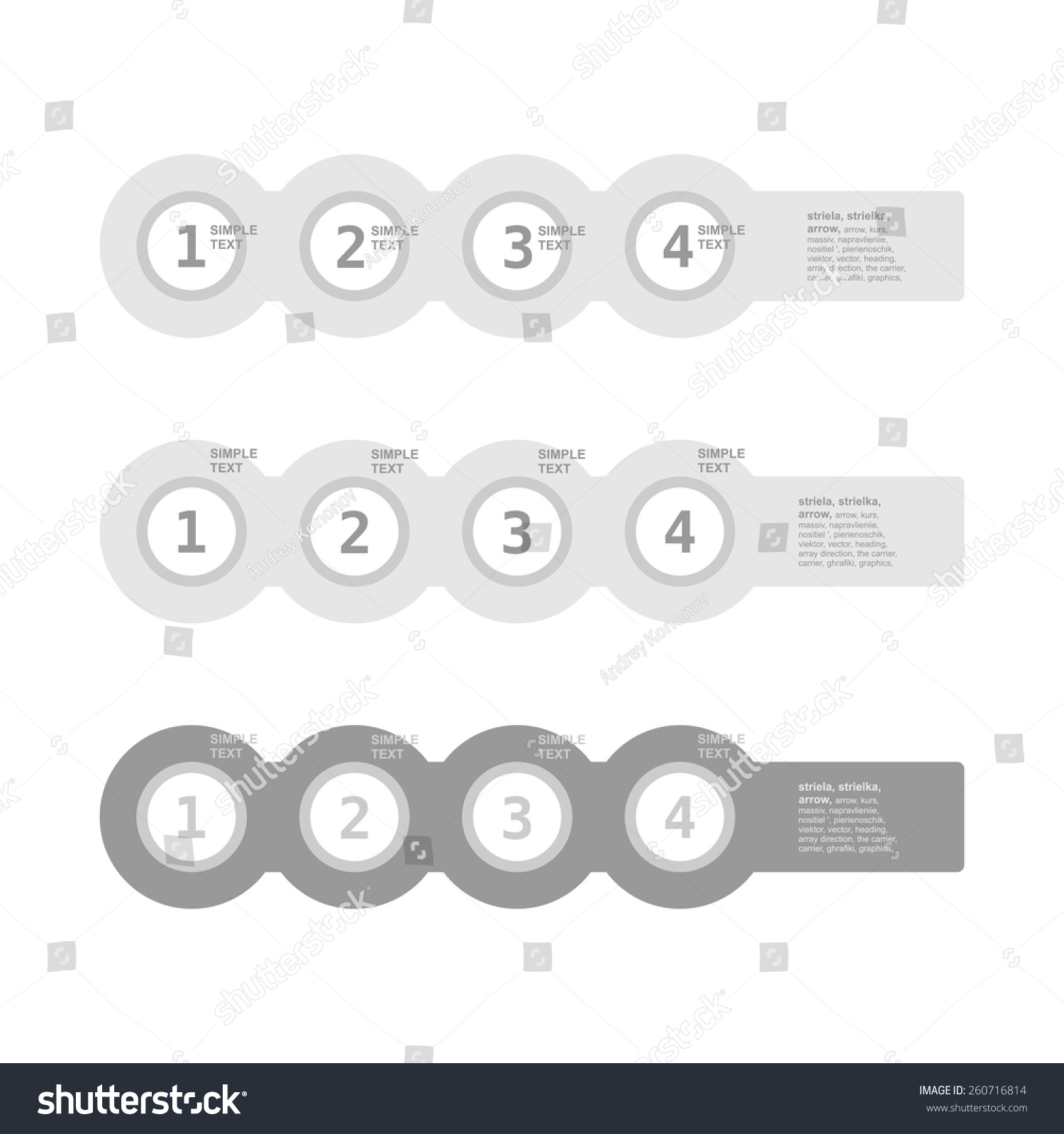 Infogaphics Simple 4 Steps Grey Color Stock Vector (Royalty Free) 260716814 | Shutterstock