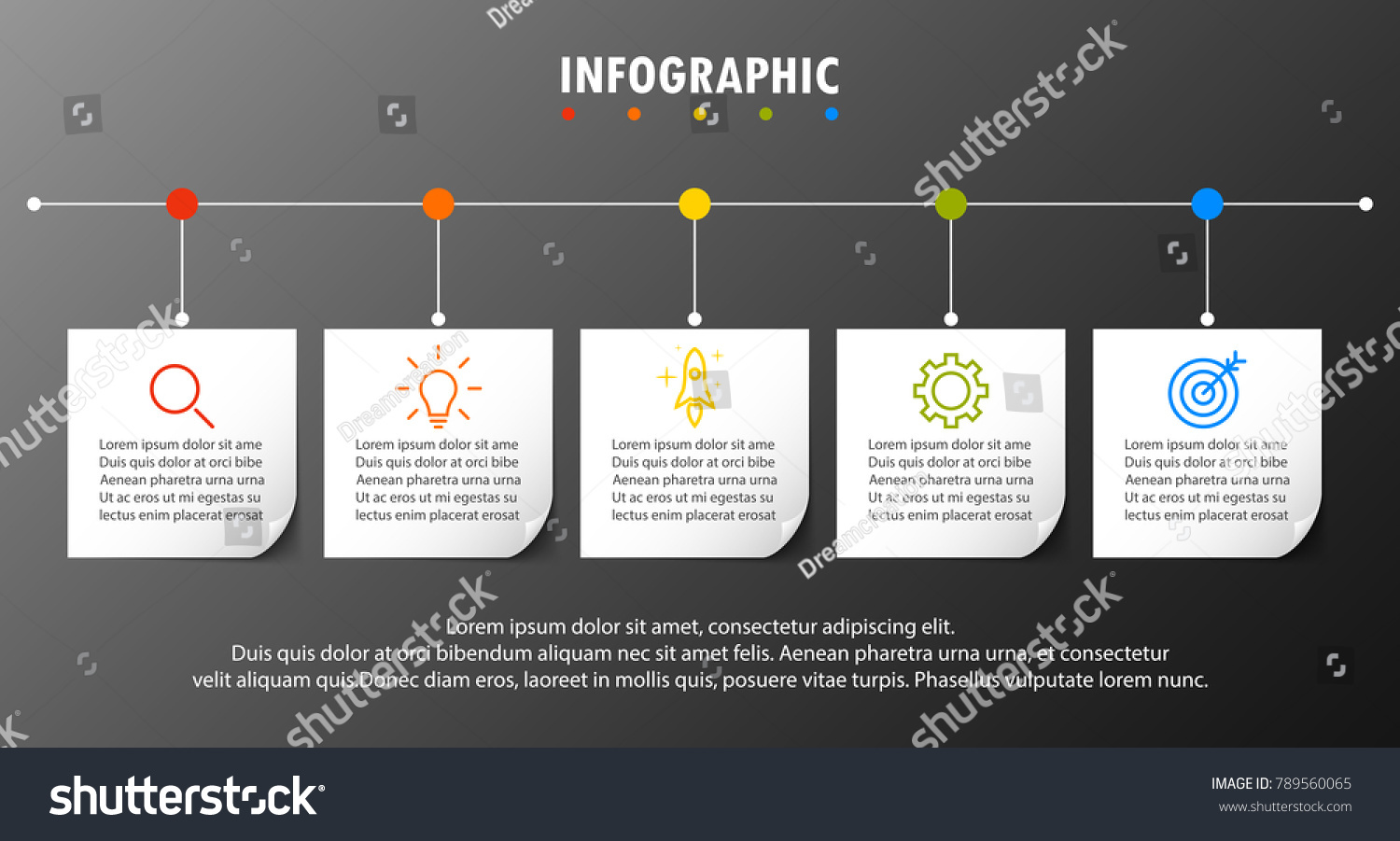 Infograph Concept Timeline Realistic Paper 5 : image vectorielle de ...