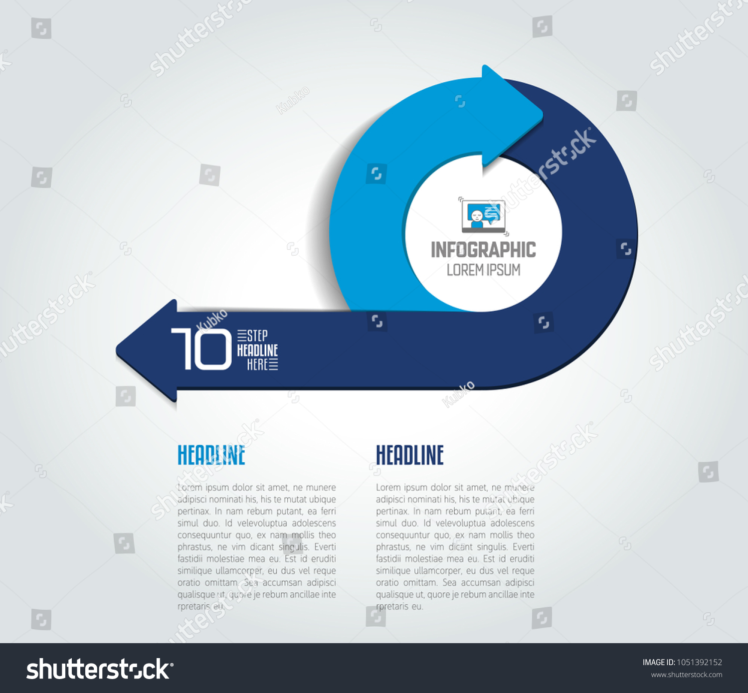 Infographic Arrow Circle Template Diagram Chart Stock Vector (Royalty ...