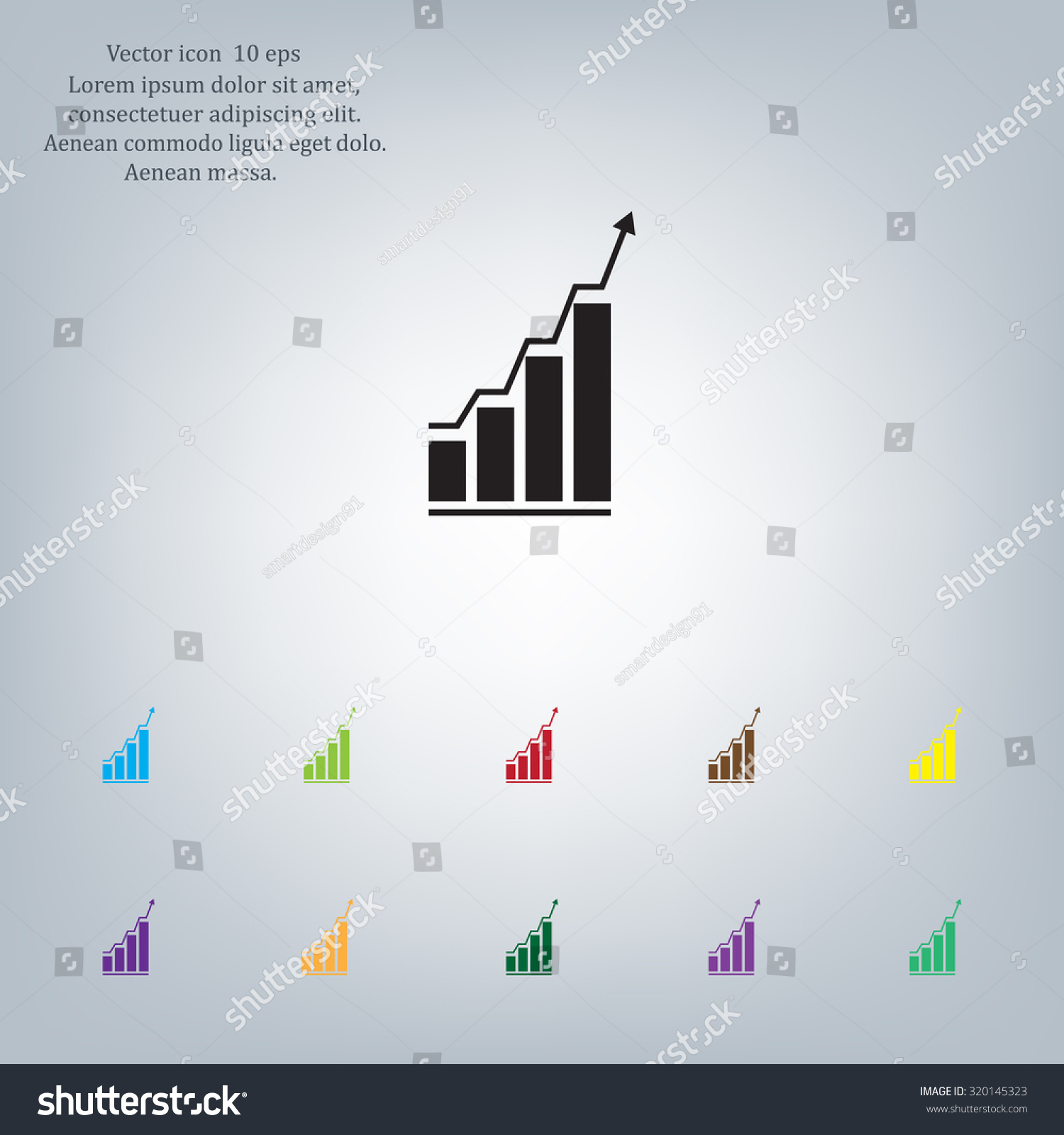 Infographic Chart Icon Growing Graph Simbol Stock Vector (Royalty Free) 320145323 | Shutterstock