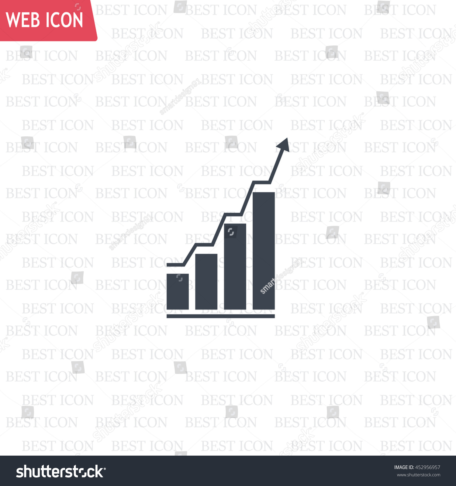 Infographic Chart Icon Growing Graph Simbol: vector de stock (libre de ...