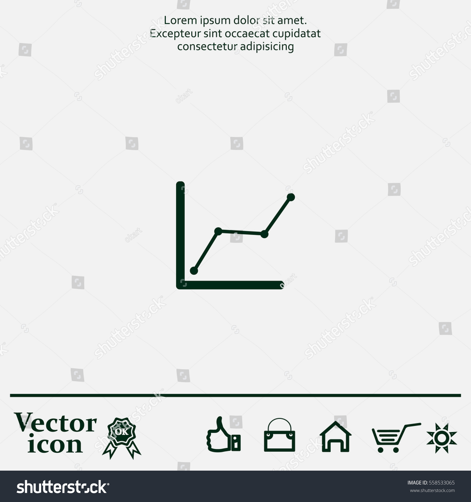 Infographic Chart Icon Growing Graph Simbol Stock Vector (Royalty Free ...