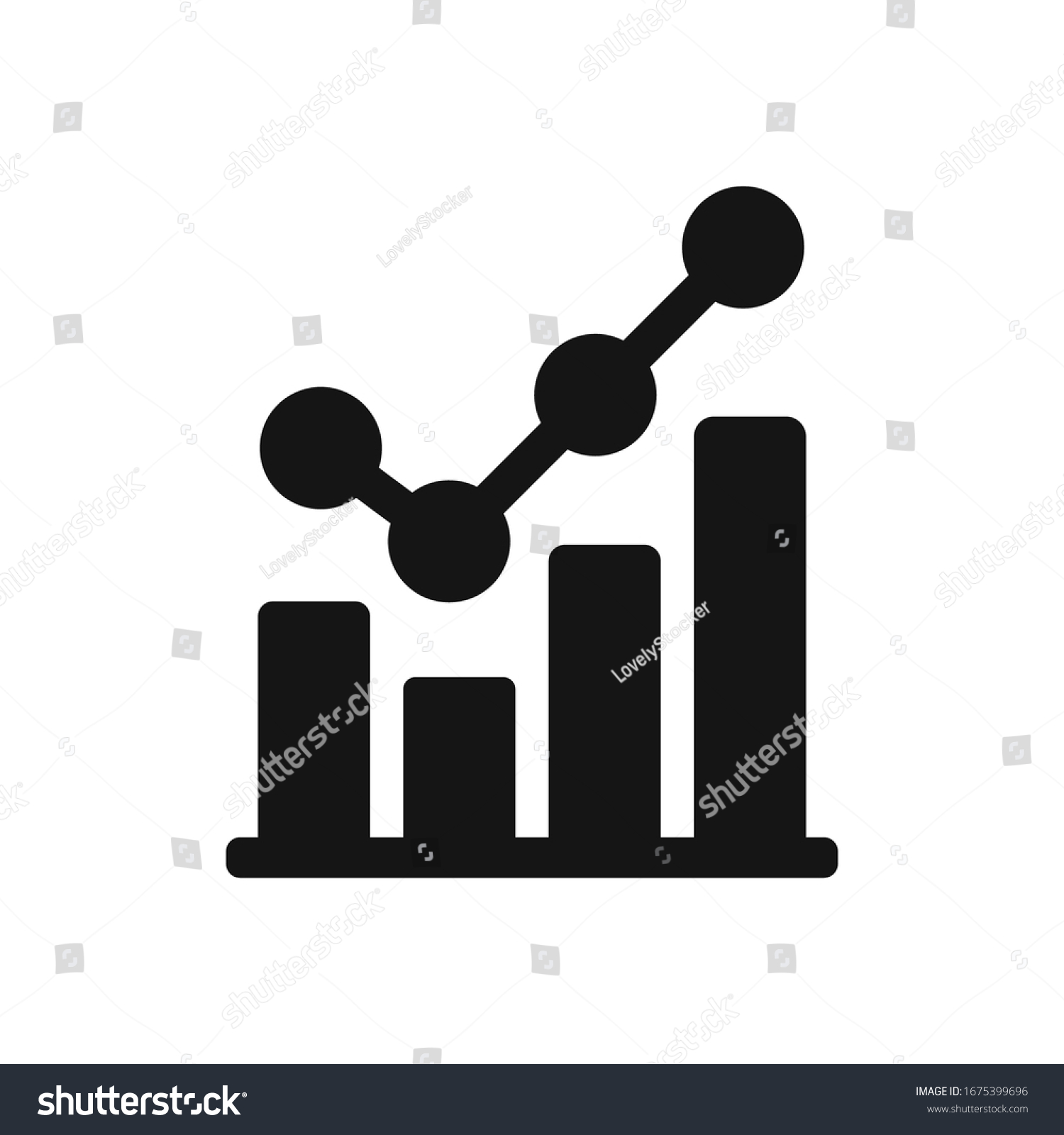 Vektor Stok Infographic Chart Vector Icon Statistics Symbol (Tanpa ...