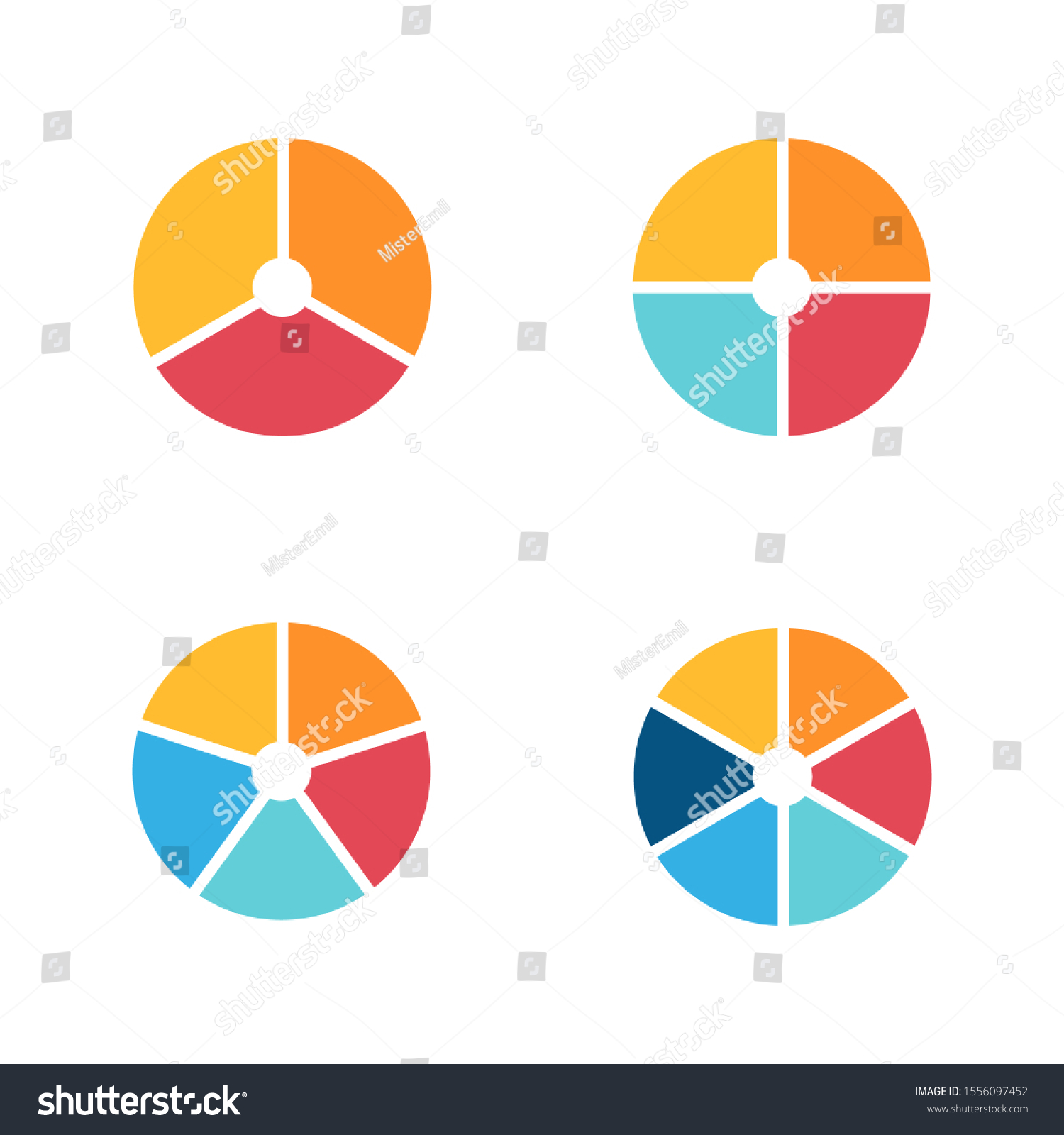 Infographic Circle Icon Set Flat Style: vector de stock (libre de ...