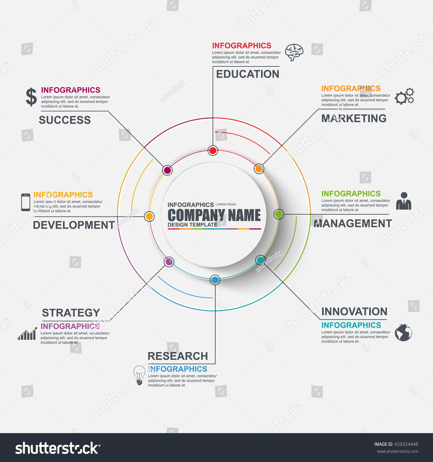 Infographic Cycle Diagram Vector Design Template Stock Vector (Royalty ...