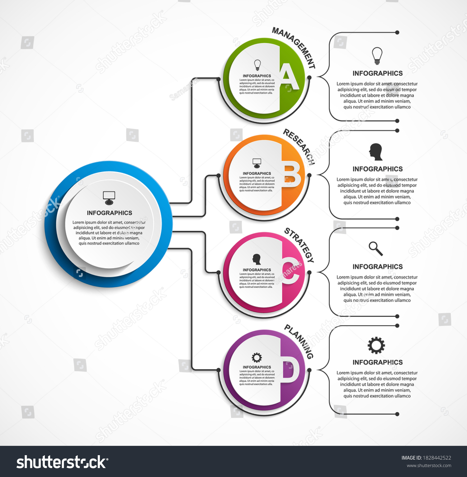 Infographic Design Organization Chart Template Stock Vector (Royalty ...