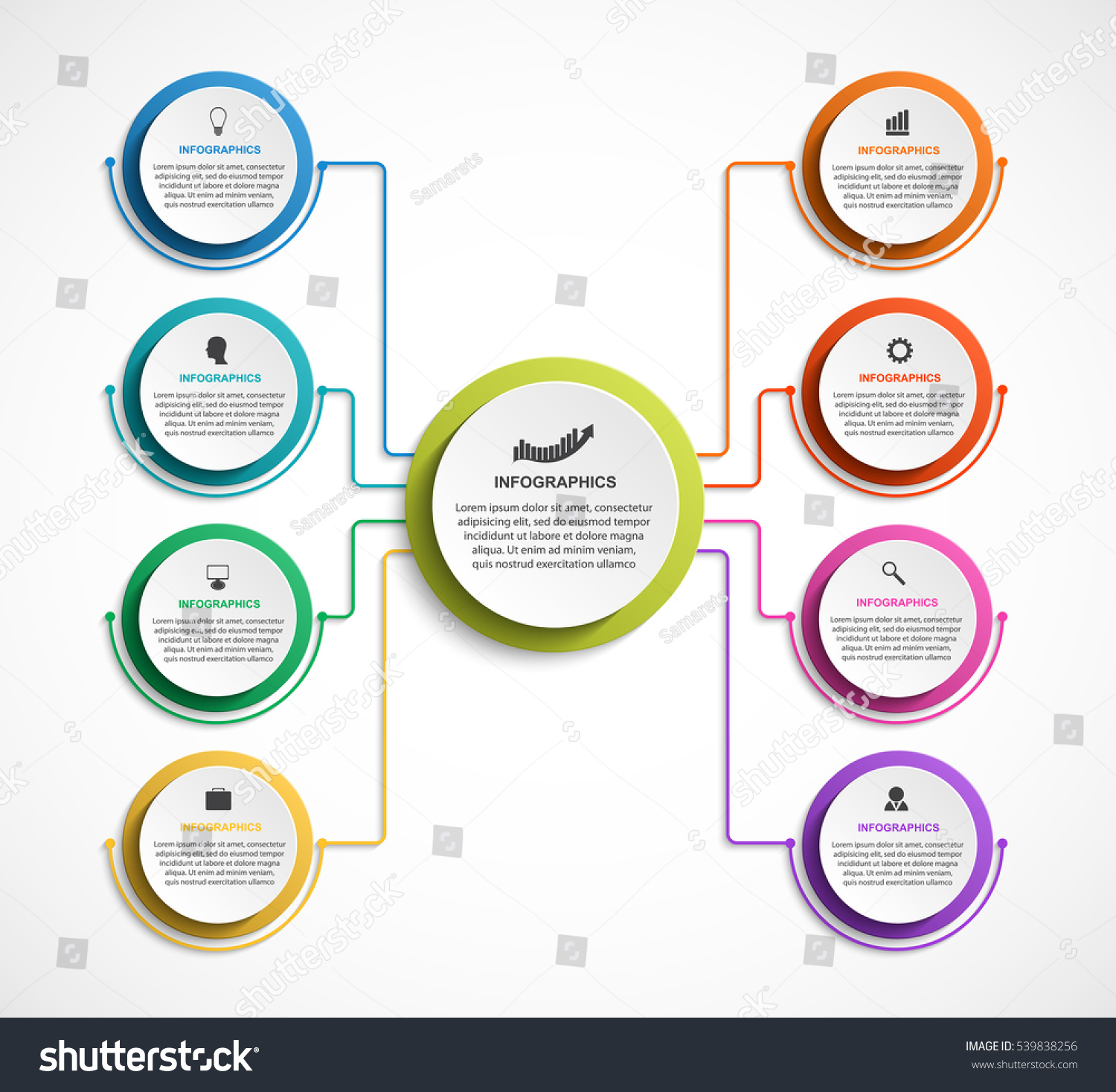 Infographic Design Organization Chart Template Stock Vector 539838256 ...