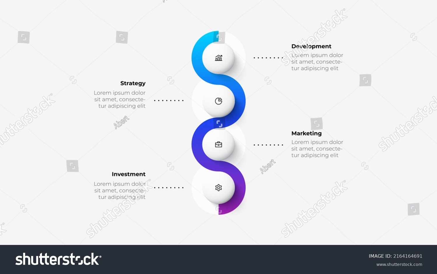 Infographic Design Template Vertical Timeline 4 Stock Vector (Royalty ...