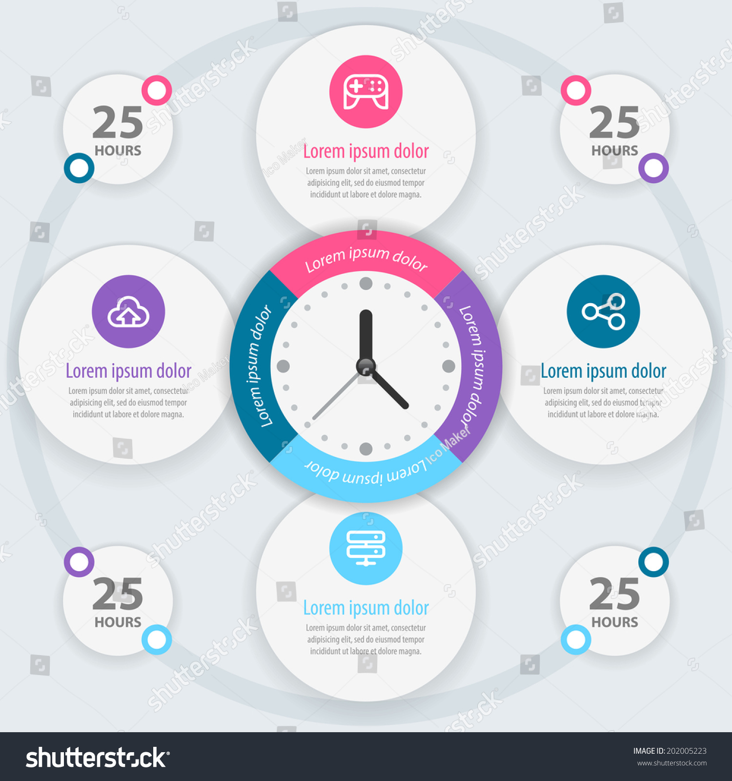 Infographic Design Time Management Vector Eps: เวกเตอร์สต็อก (ปลอดค่า ...