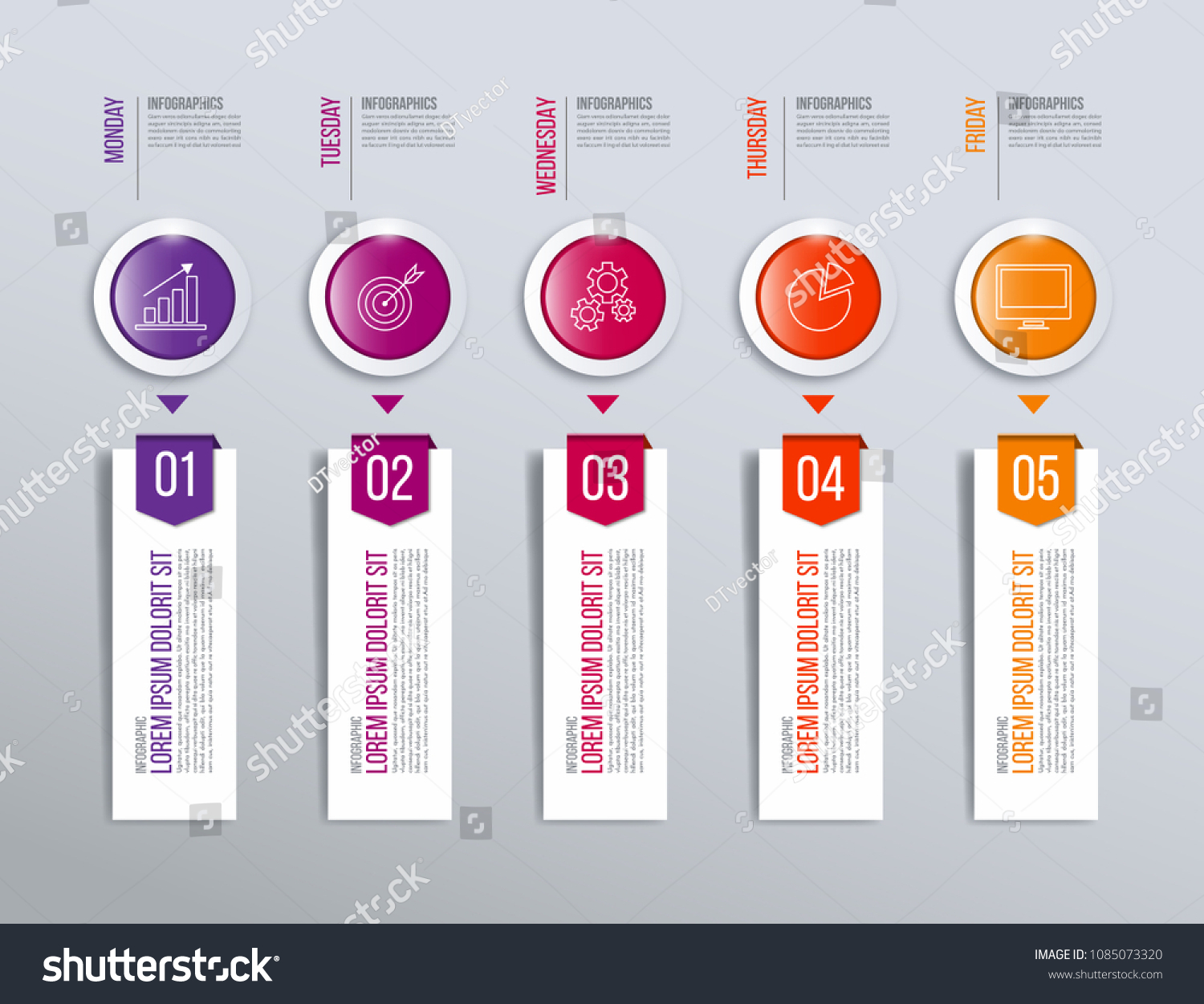Infographic Design Vector Weekly Planner Vector Stock Vector (Royalty ...