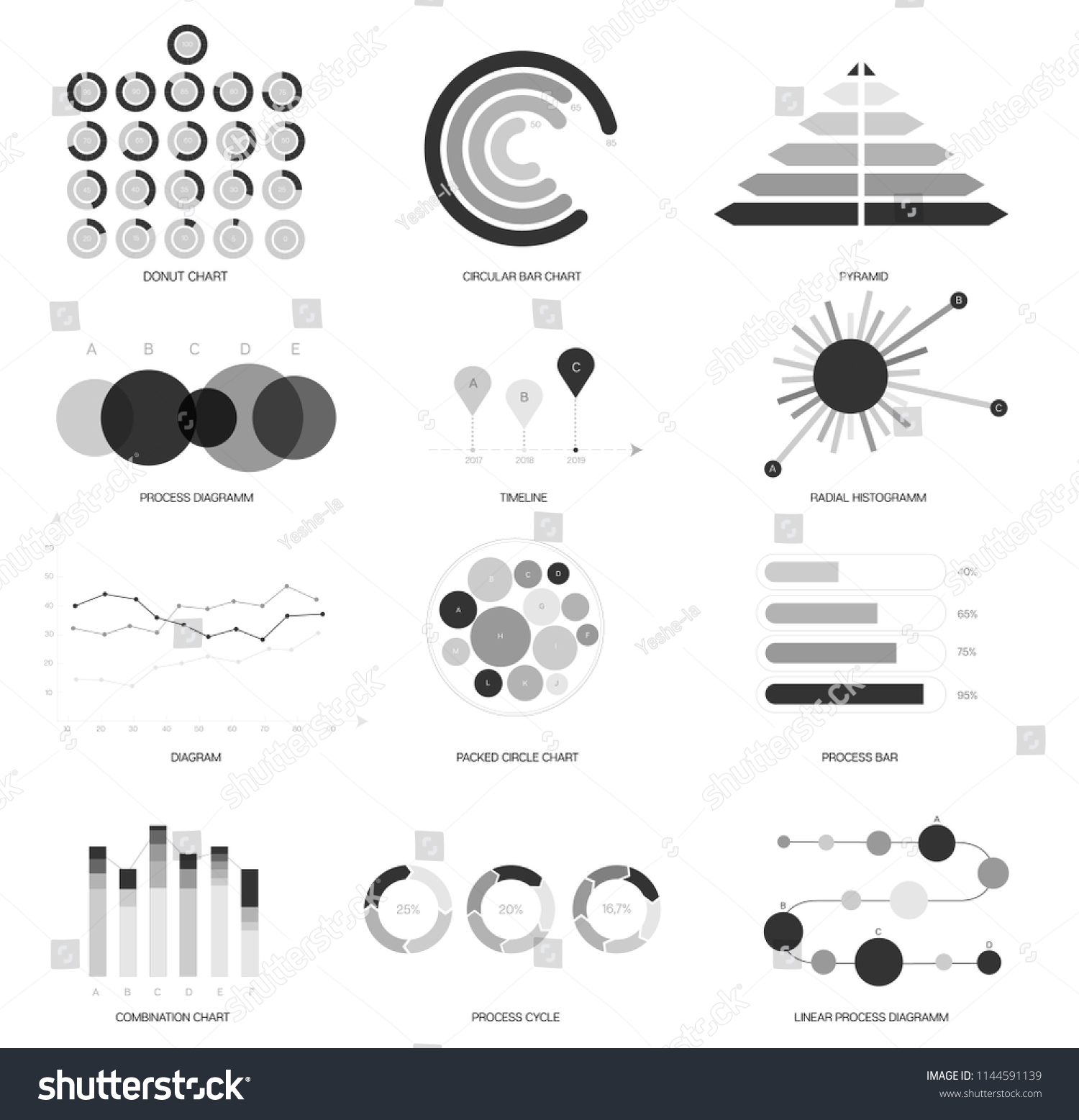 Infographic Elements Global Data Visualisation Vector: vector de stock ...