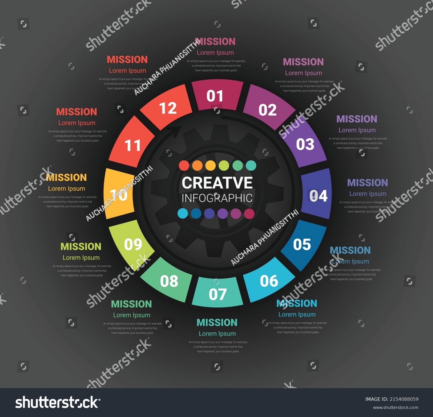 Infographic Elements Half Circle Design 12 Stock Vector (Royalty Free ...