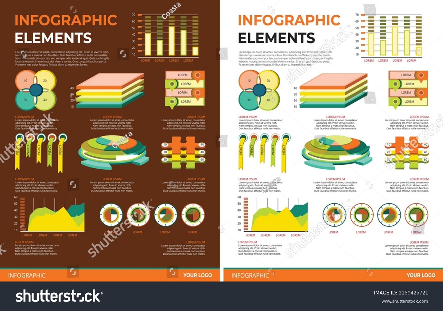 Infographic Elements Illustration Set Darklight Stock Vector (Royalty ...