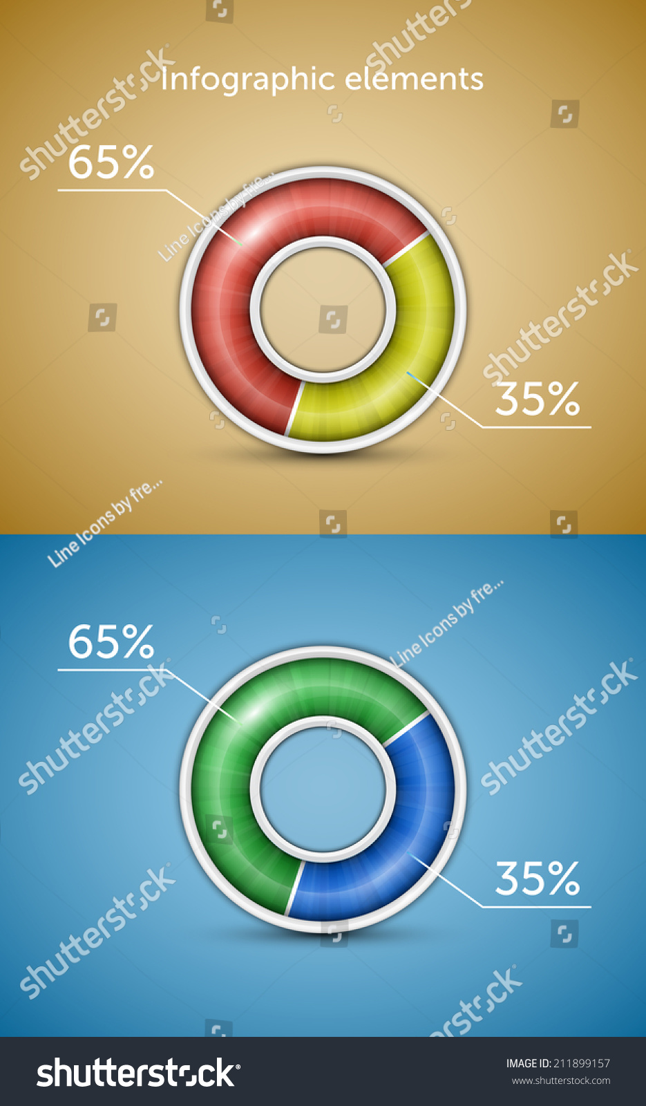 Infographic Elements Pie Chart Round Progress Stock Vector (Royalty ...