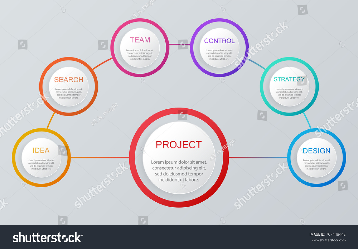 Infographic Elements Set Workflow Layout Diagram: เวกเตอร์สต็อก (ปลอด ...