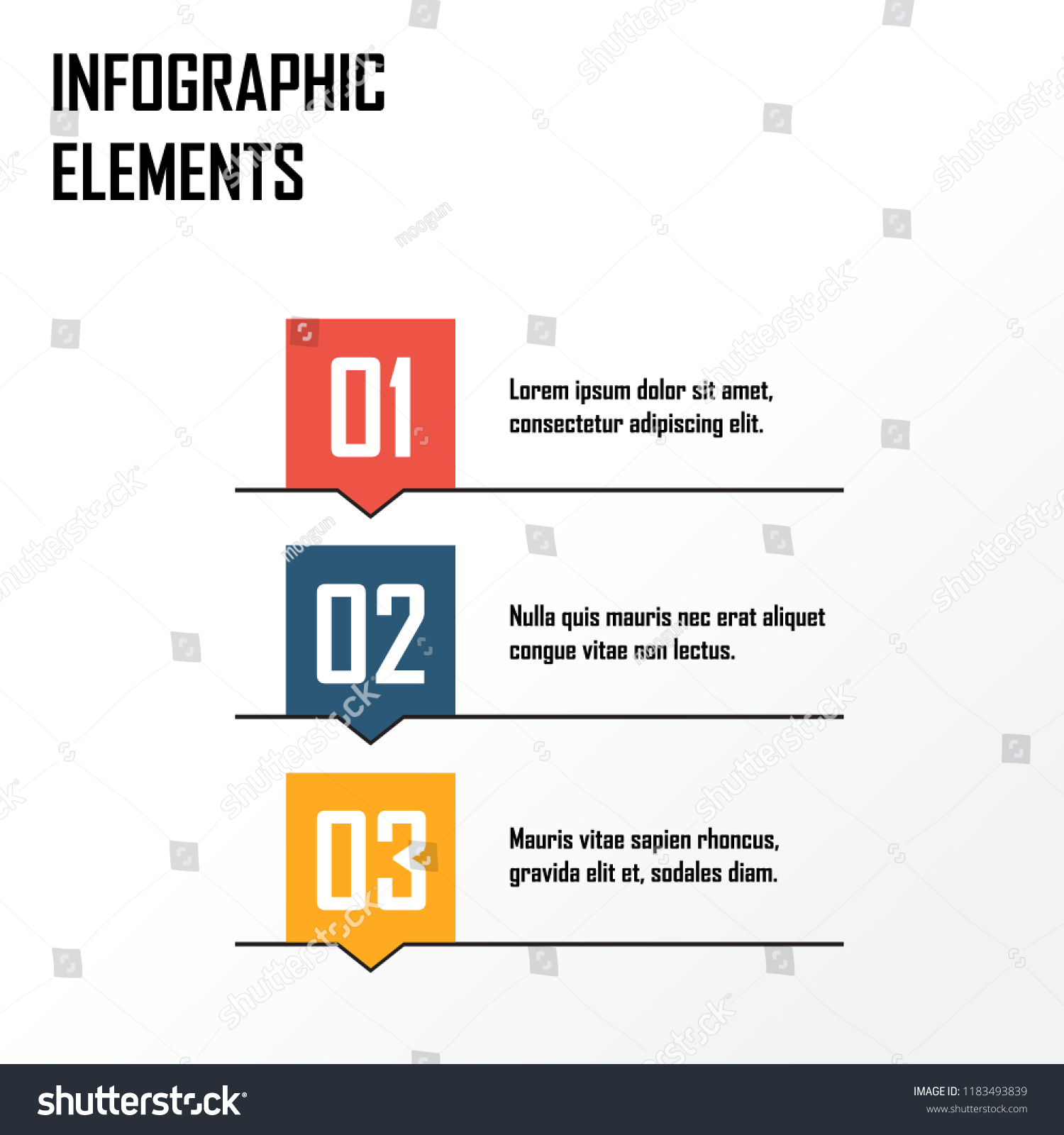 Infographic Elements Simple 3 Step Diagram Stock Vector (Royalty Free ...