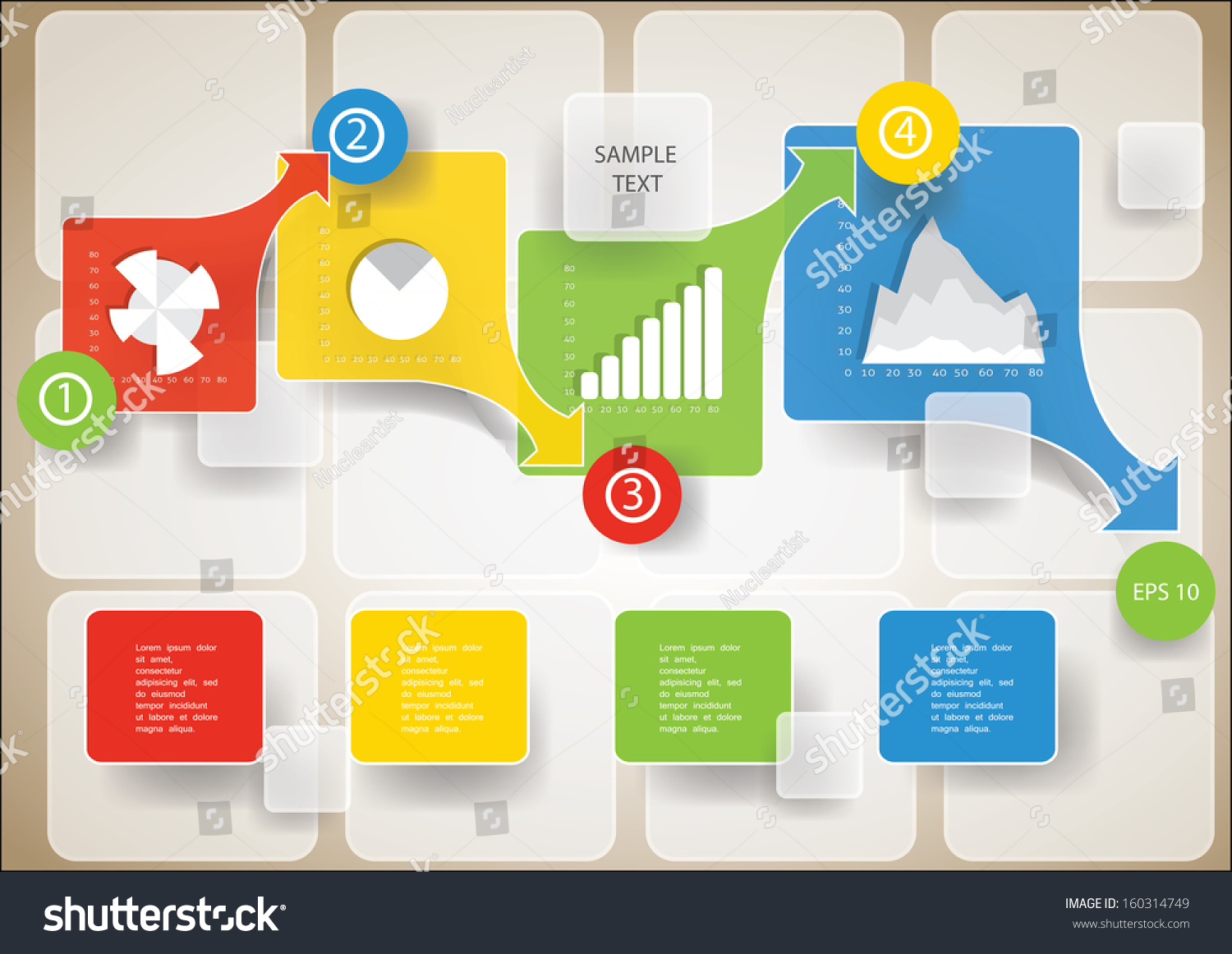 Infographic Elements Step By Step Template Stock Vector (Royalty Free ...
