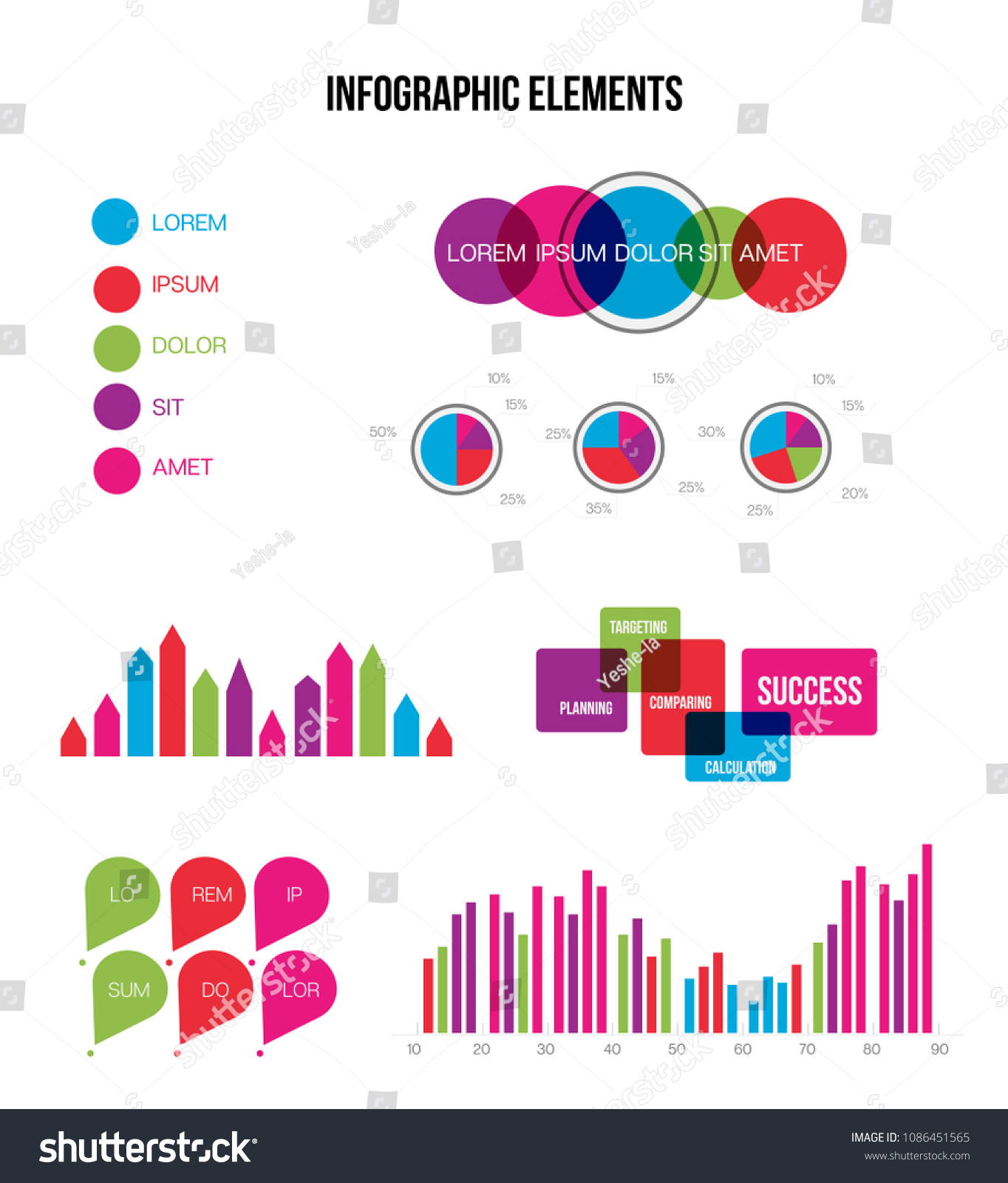 Infographic Elements Vector Set Creative Business Stock Vector (Royalty Free) 1086451565 ...
