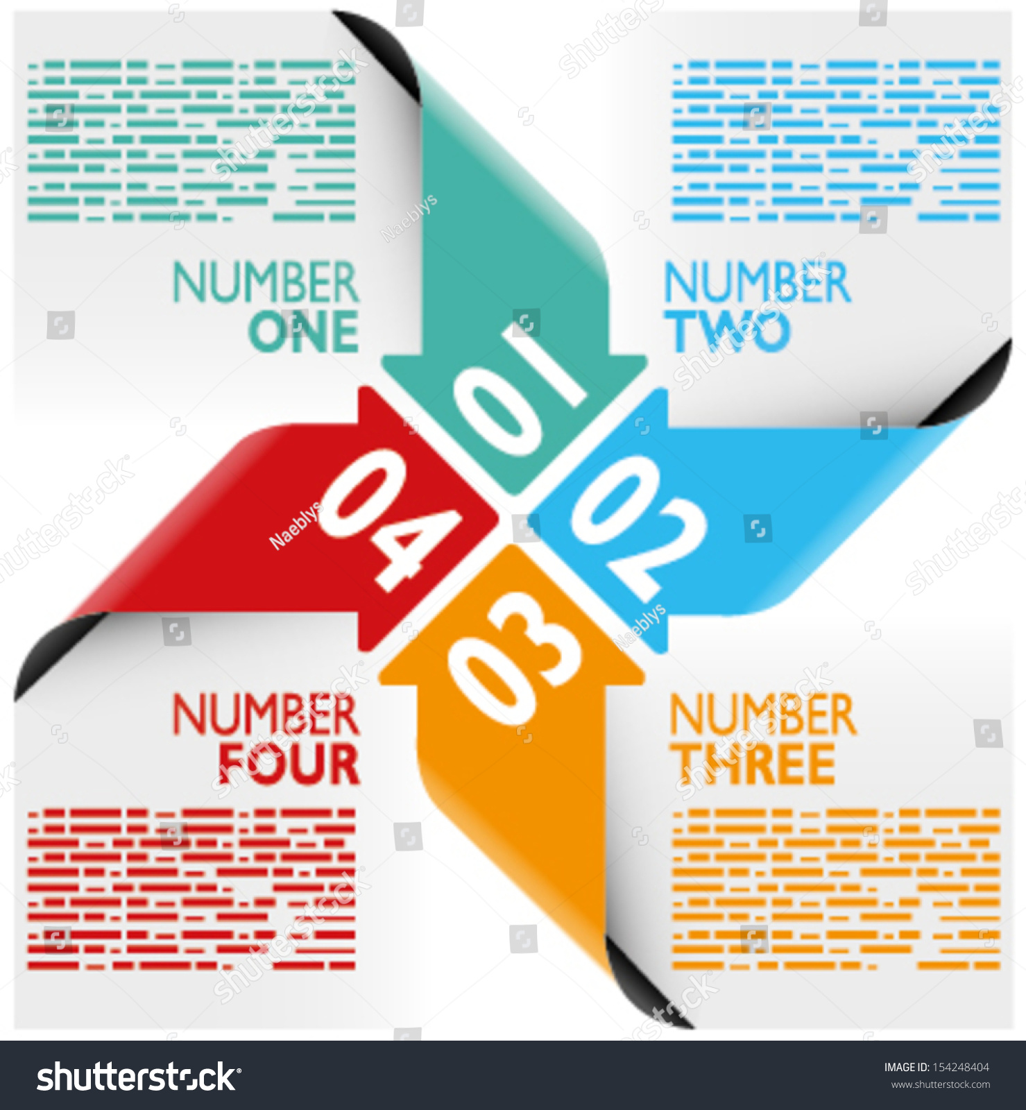 Infographic Examples Colored Arrows Numbers Ribbon Stock Vector ...
