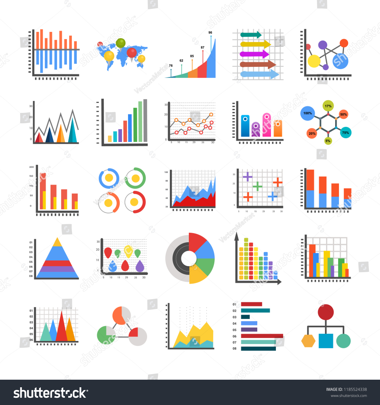 Infographic Flat Icons Stock Vector (Royalty Free) 1185524338