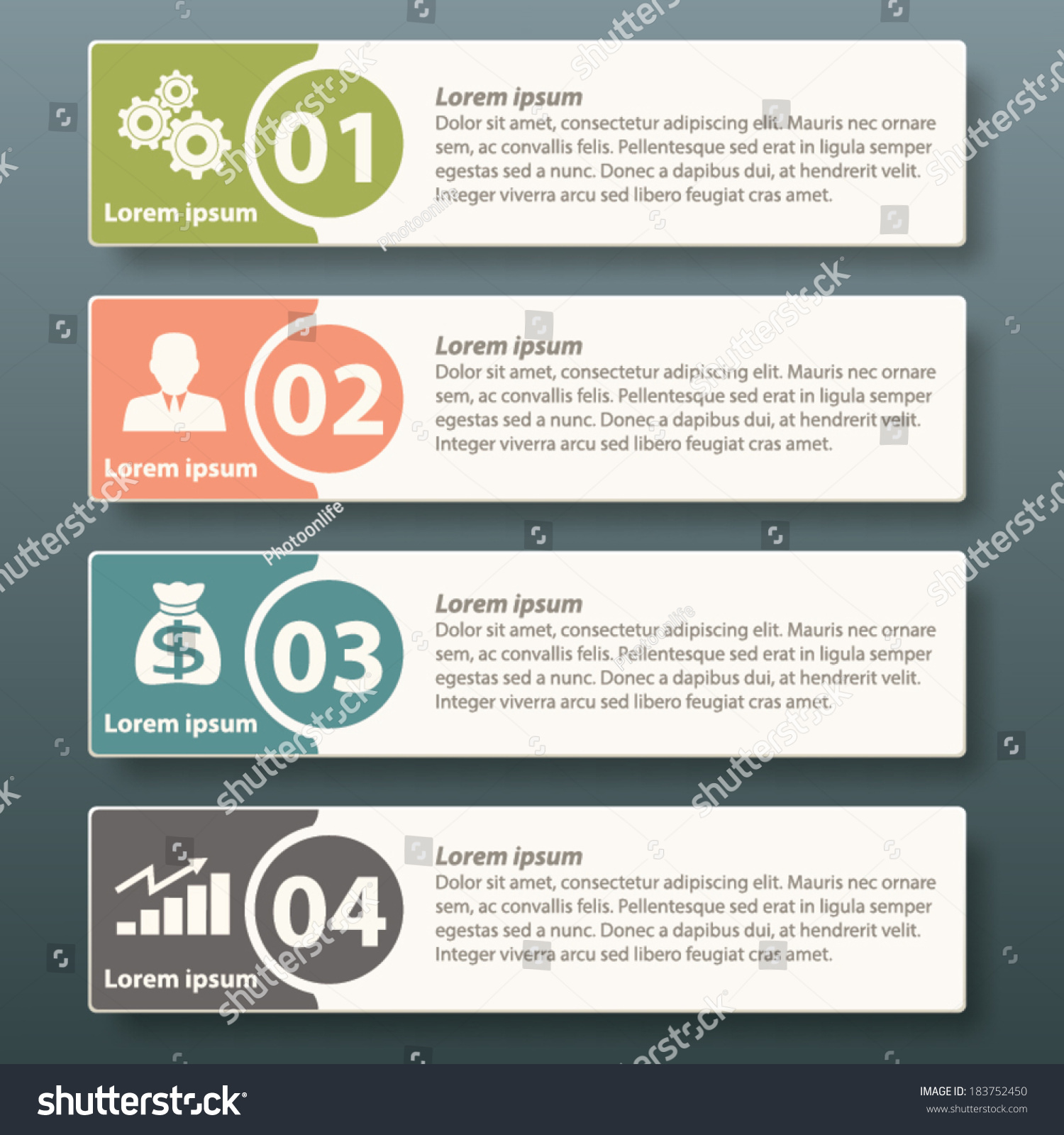 Infographic Four Label Template Design Stock Vector (Royalty Free ...